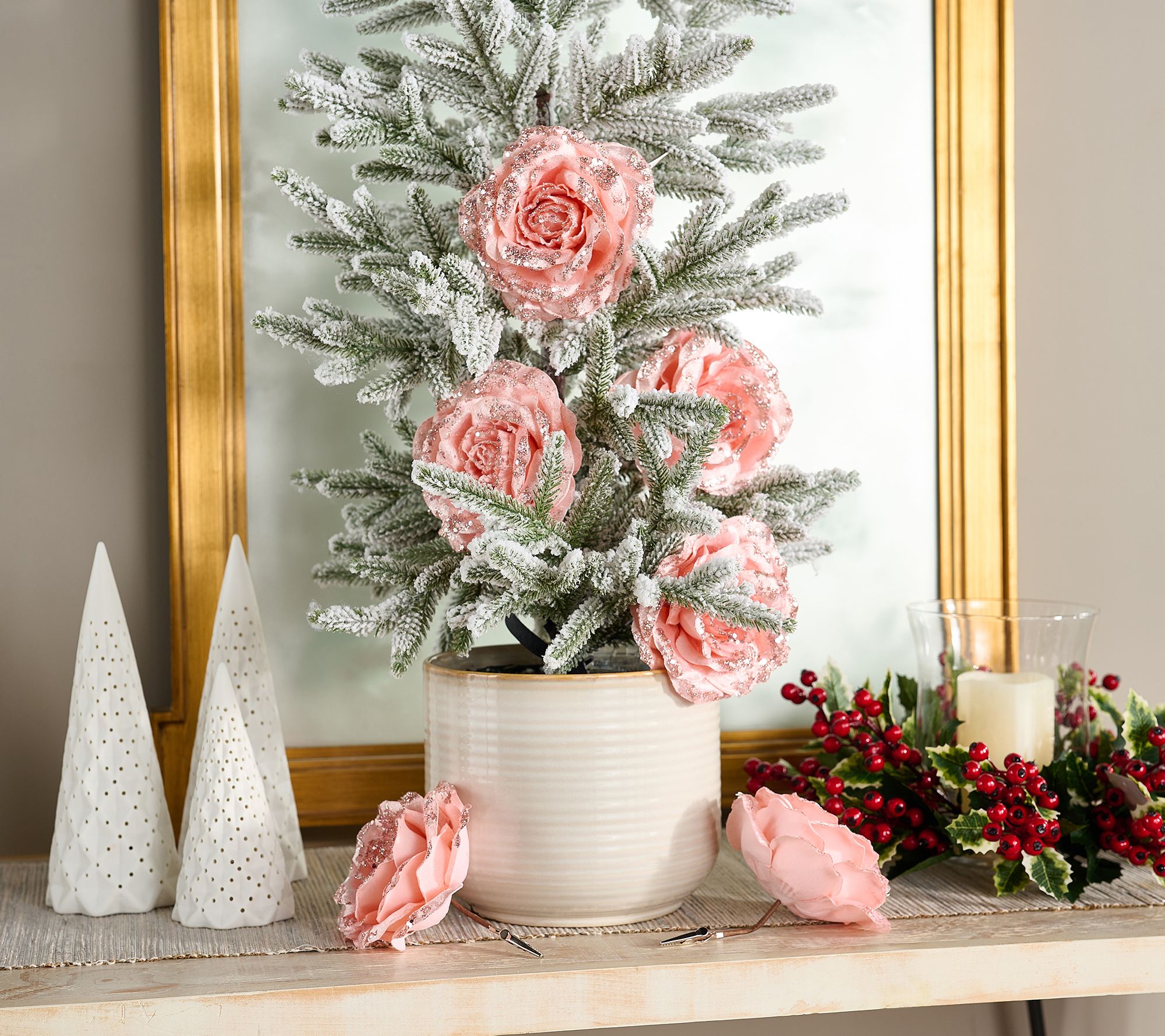 "As Is" Set of 6 Glistening Rose Clips by Valerie - QVC.com