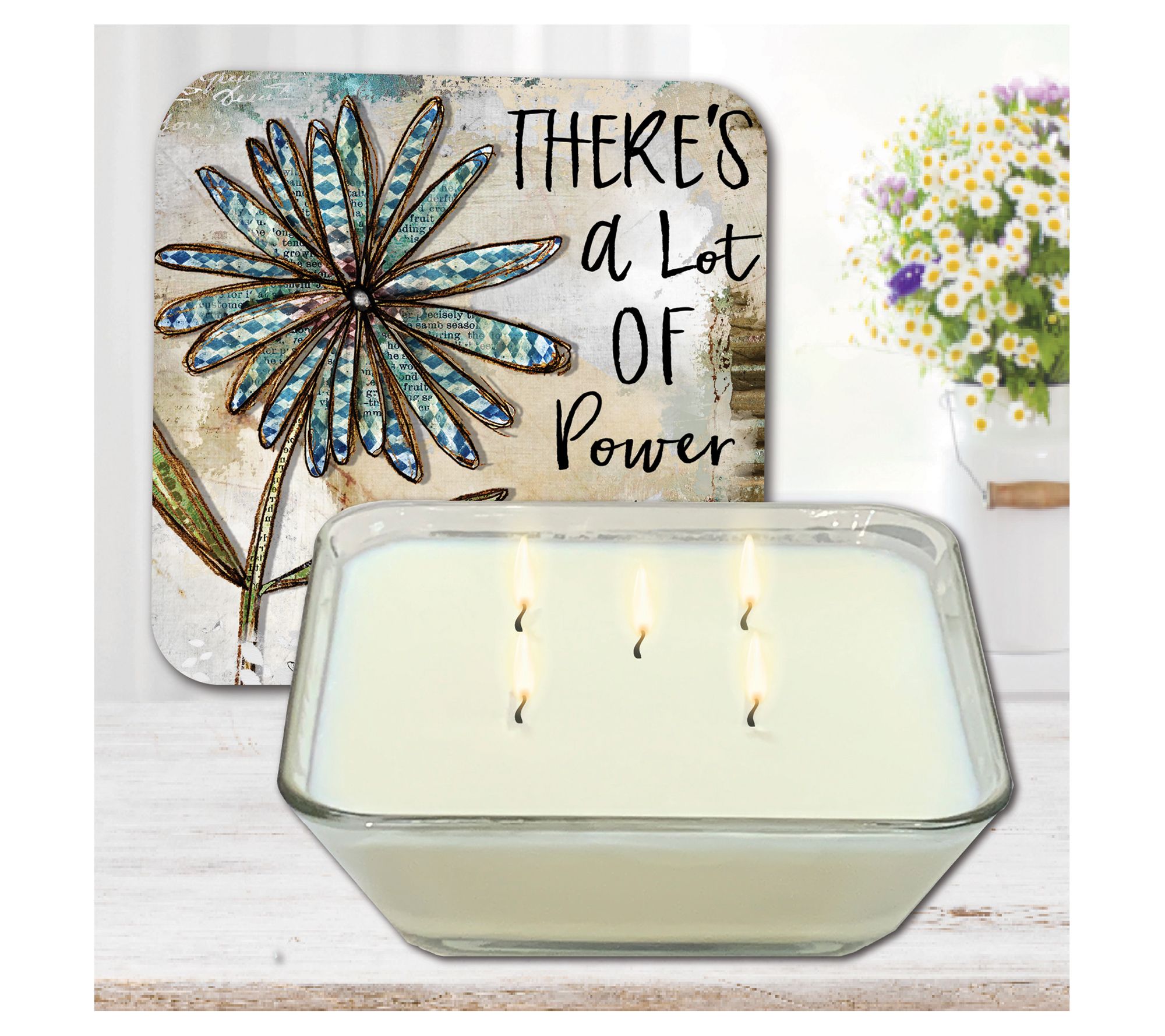 Courtside Market Power Apology Soy Wax Candle &Artboard - QVC.com