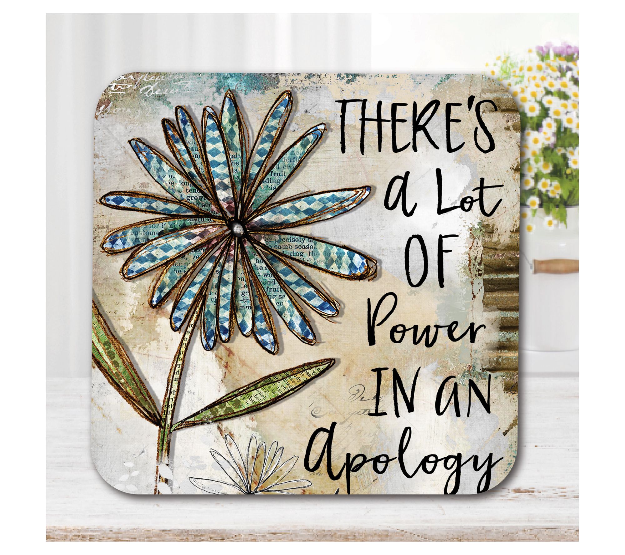 Courtside Market Power Apology Soy Wax Candle &Artboard - QVC.com