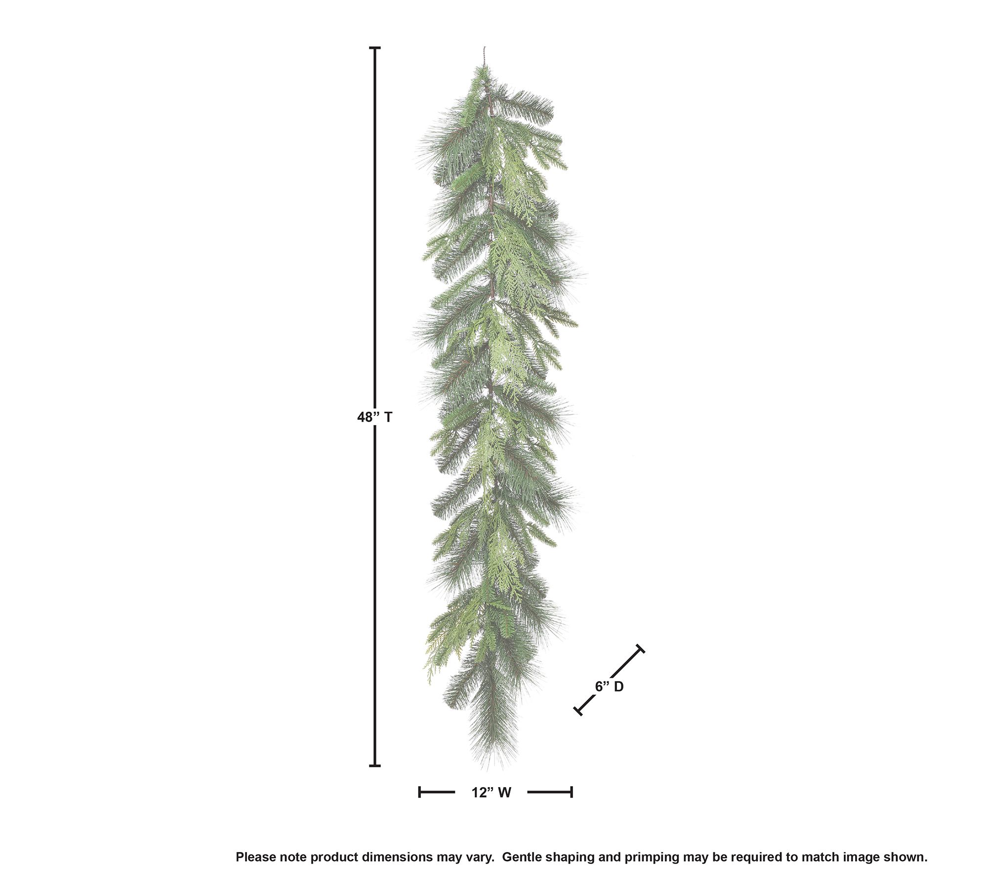 48" Uv Protected Pine Evergreen Garland by Valerie - QVC.com
