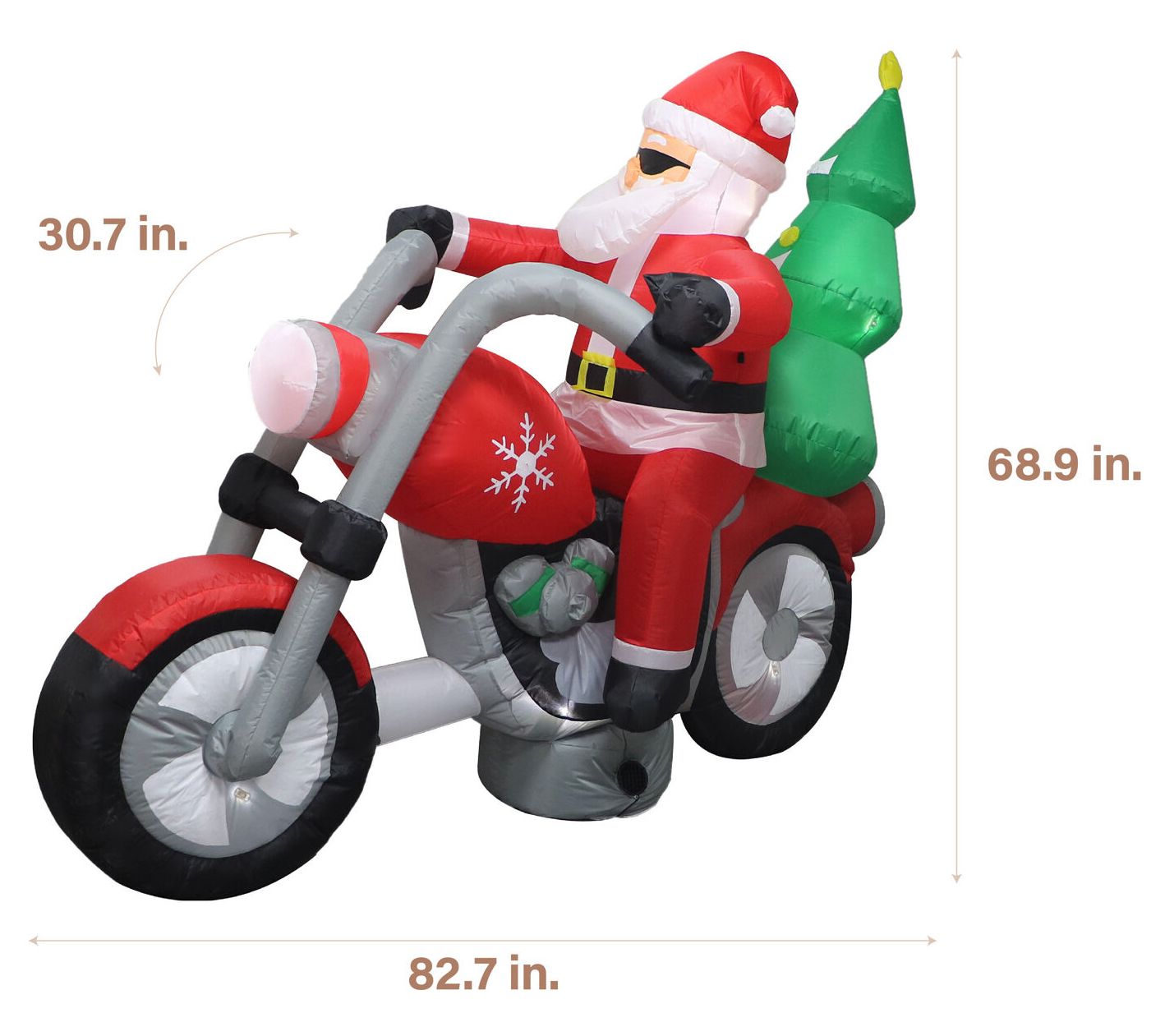 Fraser Hill Farm 7" Wide Prelit Santa on Motorcycle Inflatable - QVC.com