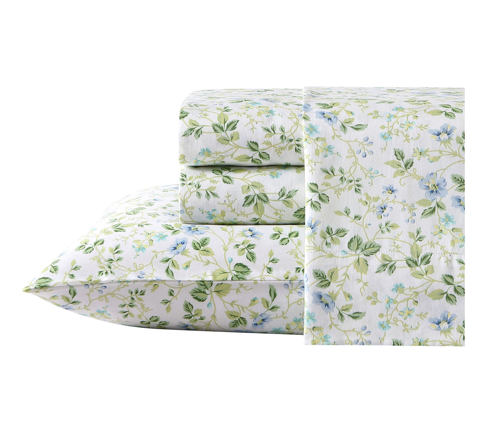 Laura Ashley Spring Bloom Periwinkle King SheetSet - QVC.com