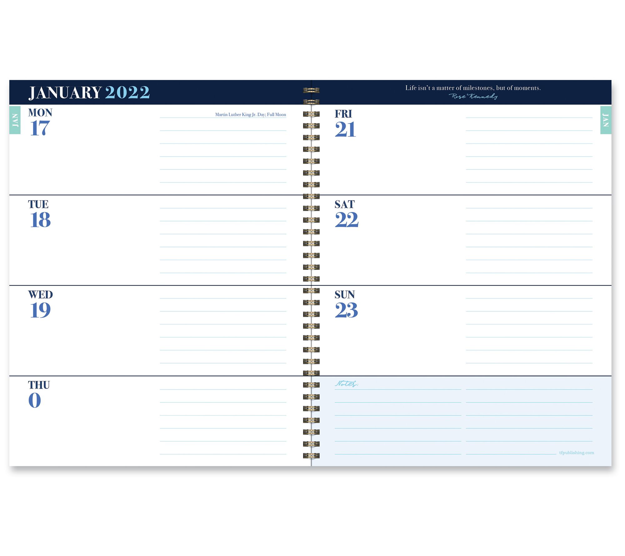 2022 Large Weekly Monthly Planner Indigo Blue Series - QVC.com