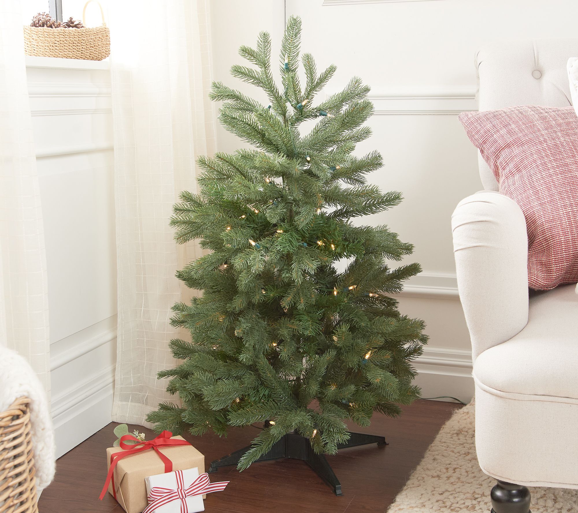 "As Is" 3' Prelit Natural Touch Spruce Christmas Tree by Valerie - QVC.com