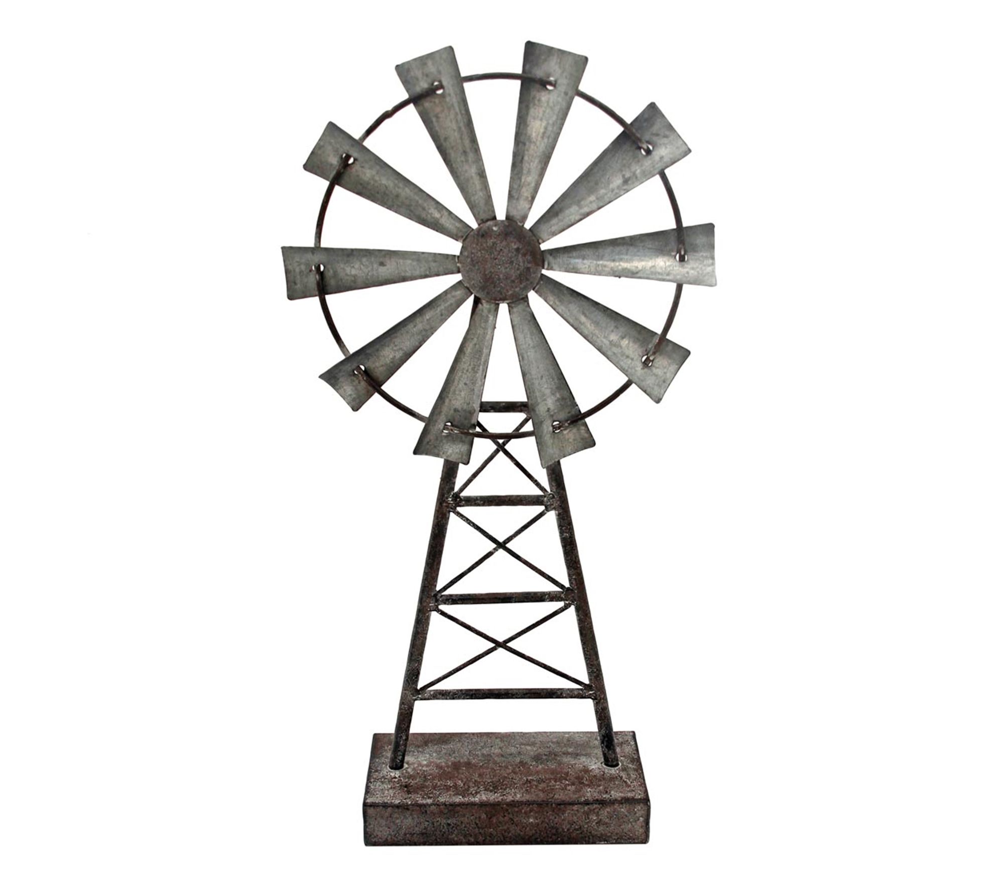 Foreside Home & Garden Distressed Metal Windmill Table Decor - QVC.com
