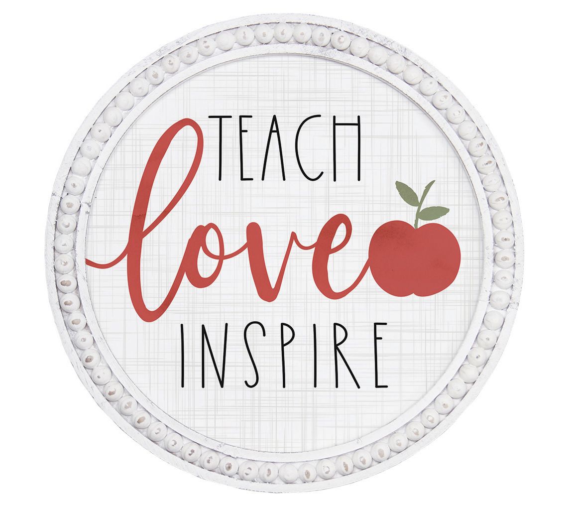 Sincere Surroundings. 14" Teach Love Inspire. Beaded Art - QVC.com