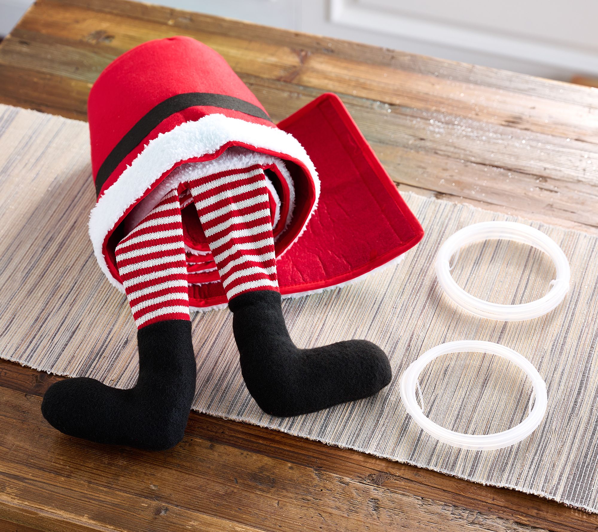 "As Is" Santa's Suit Fabric Tree Collar by Valerie - QVC.com