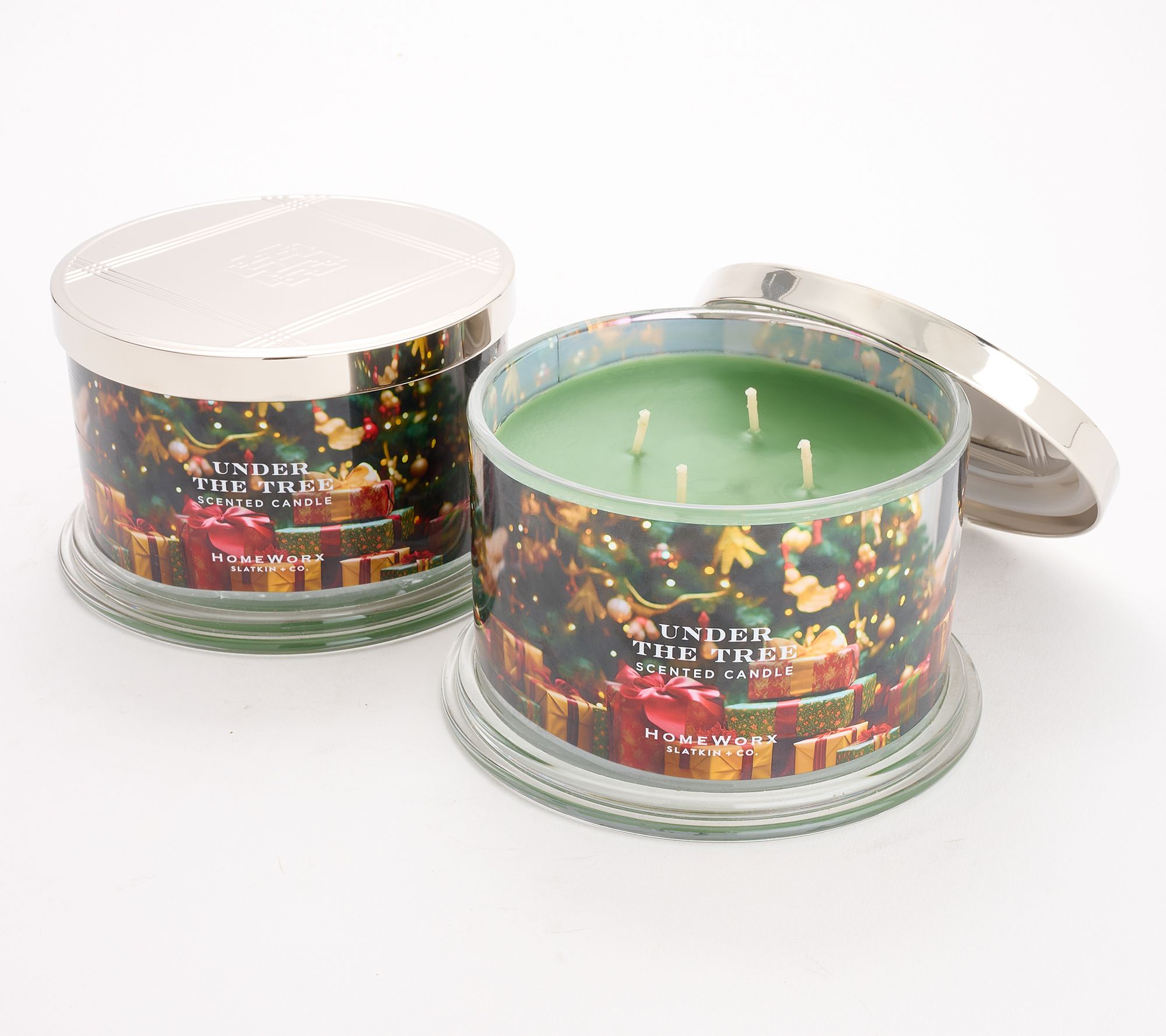 HomeWorx by Slatkin + Co. S/2 Under the Tree 18oz Candles - QVC.com