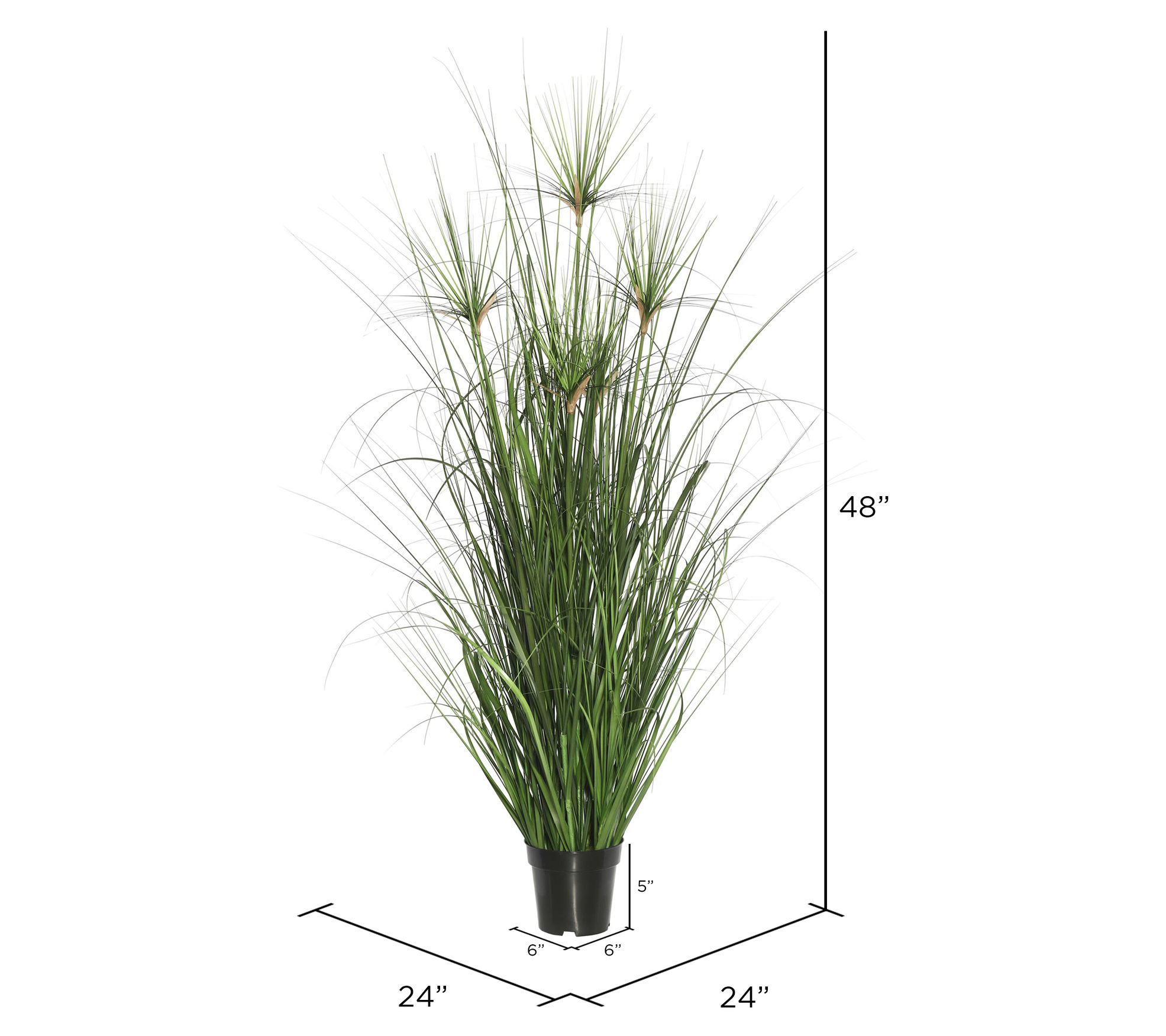 Vickerman 48" Artificial Grass Plant in a BlackPot - QVC.com
