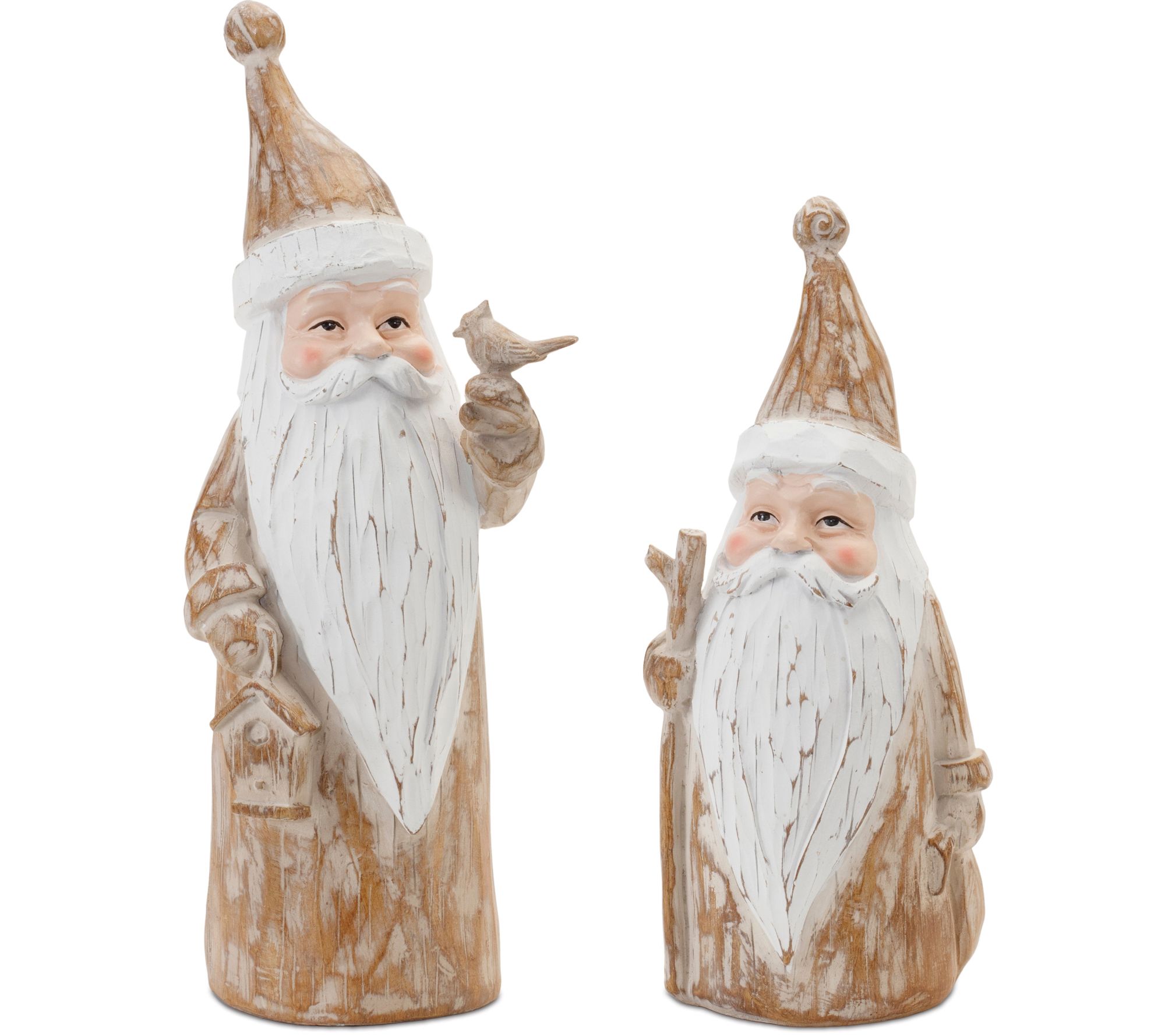 Melrose Woodland Santa with Bird Figurine (Setf 2) - QVC.com