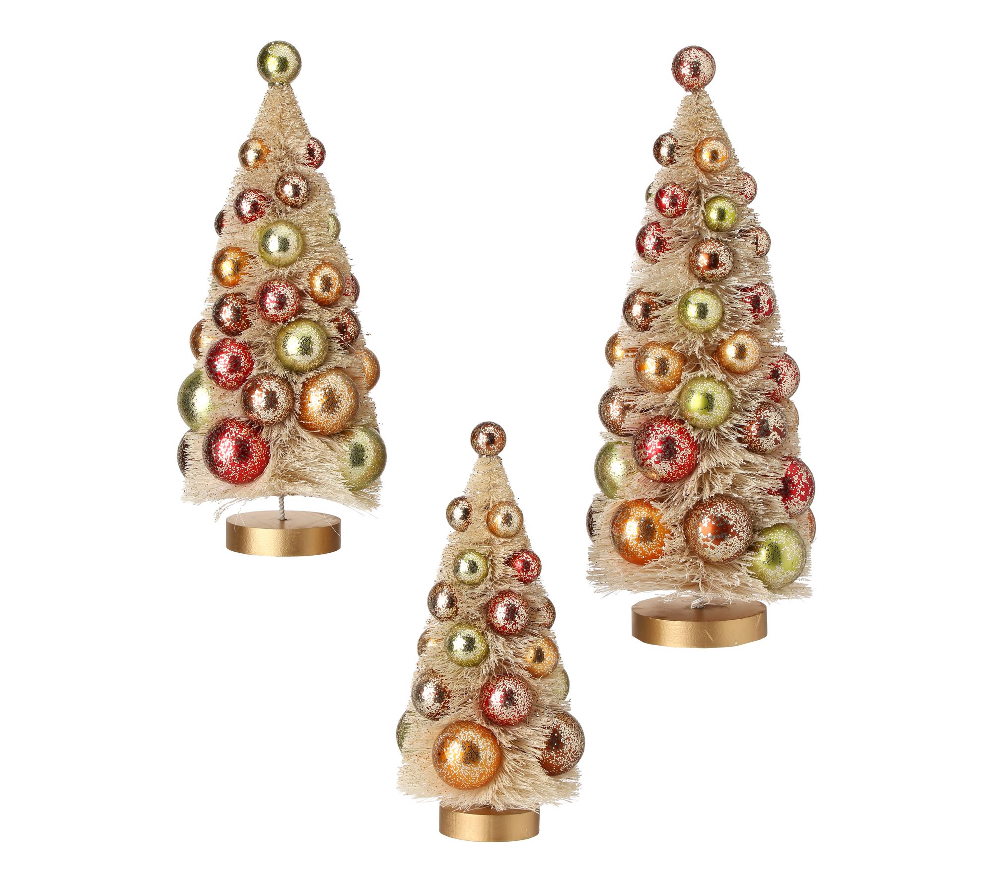9-13" Regal Sisal Tree With Ball Set of 3 By Valerie - QVC.com
