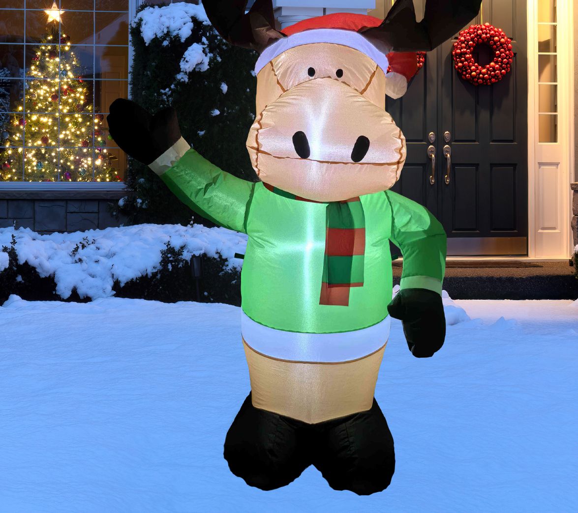 Northlight Inflatable Moose Yard Christmas Decor 4.25' - QVC.com