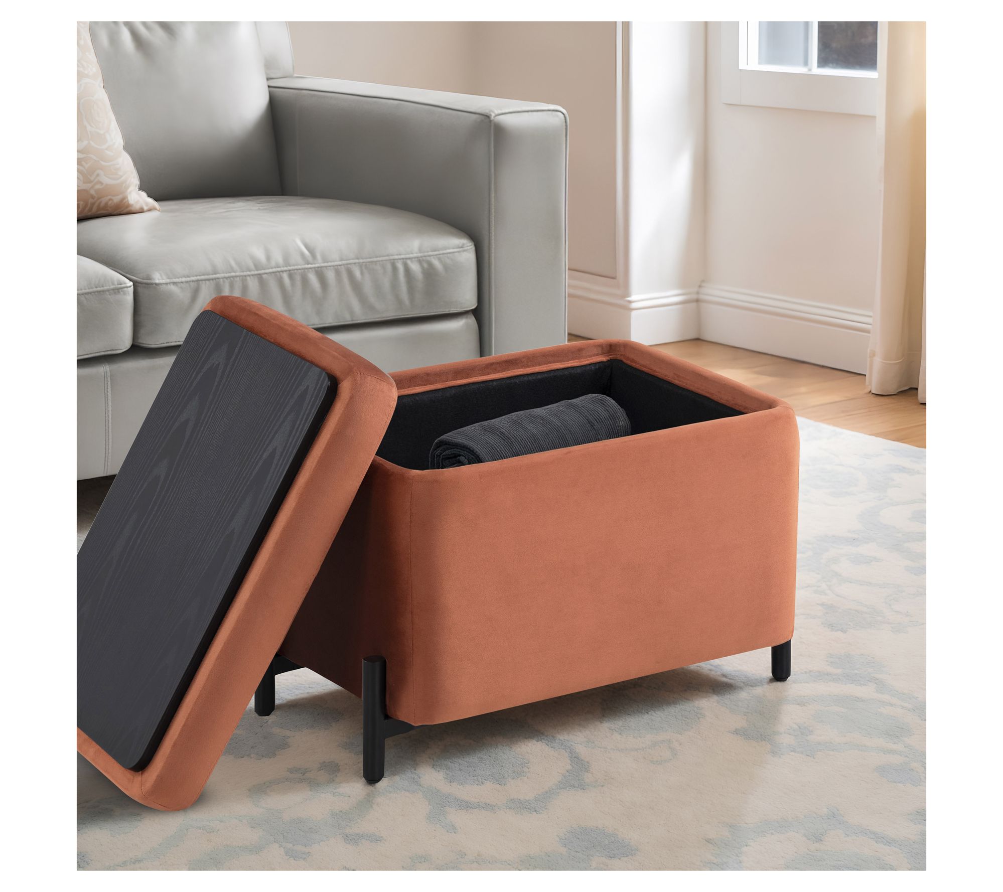 Studio Living Kelsey Small Storage Ottoman - QVC.com