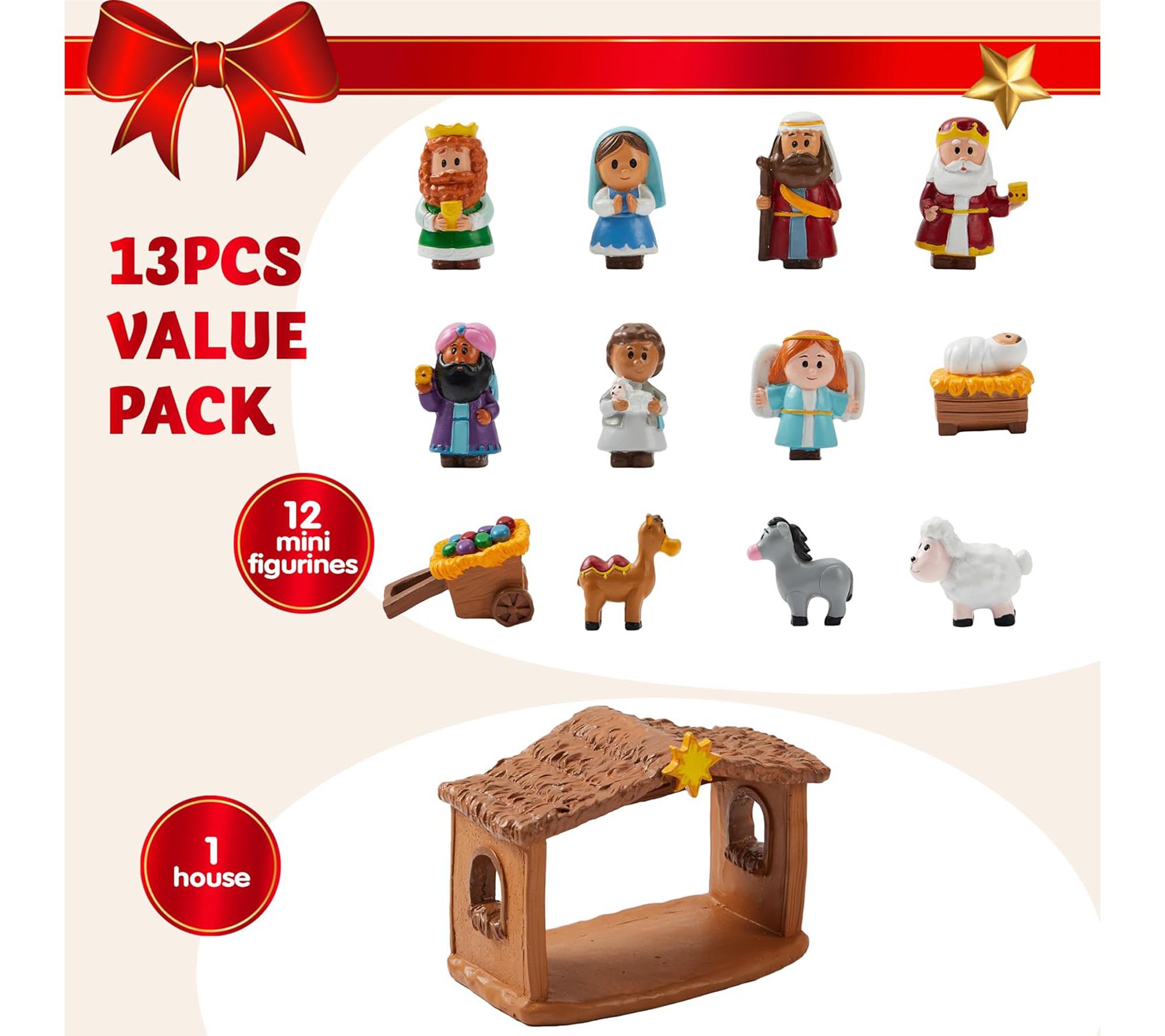 Joyfy 13-Piece Christmas Little Nativity Playset - QVC.com