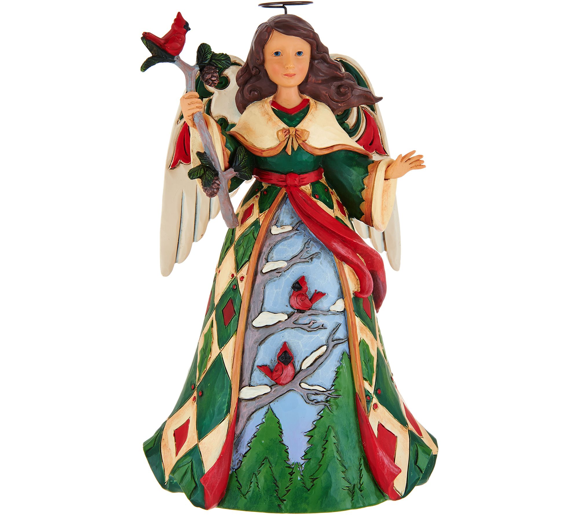 Jim Shore Heartwood Creek Angel with Cardinals Figurine - QVC.com