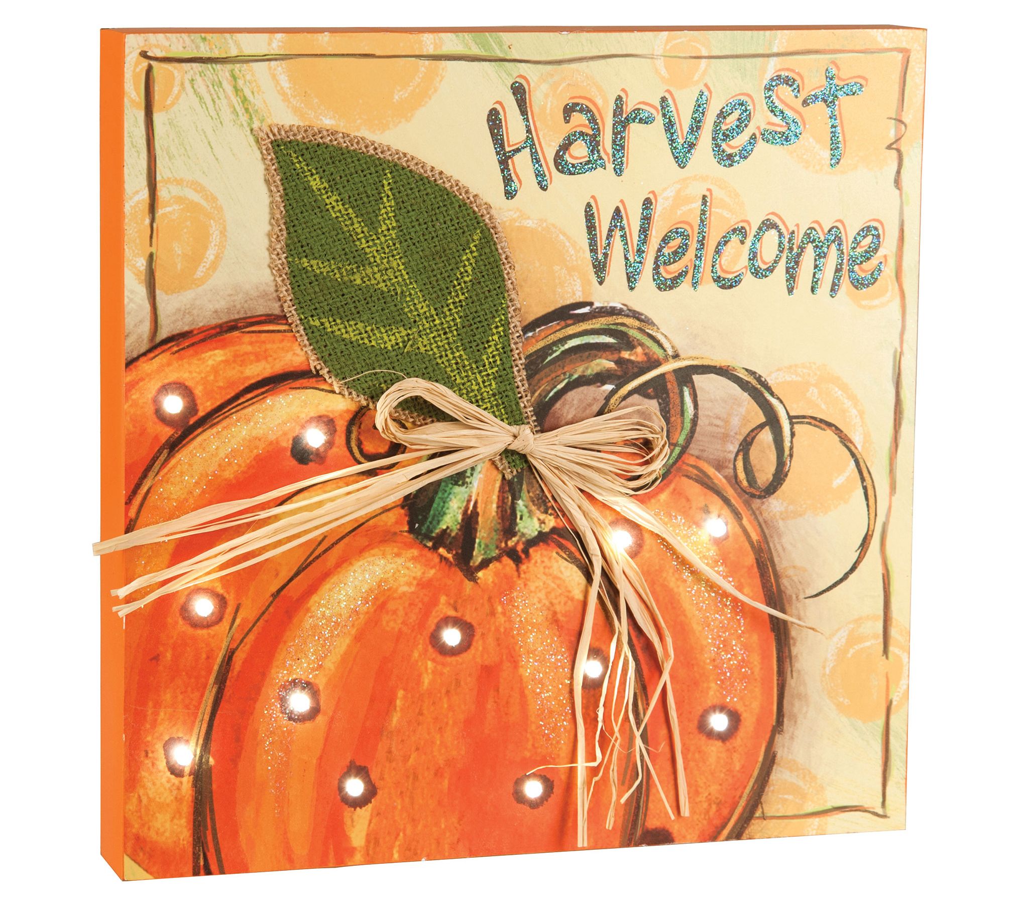 C&F Home 12"x12" Light-Up LED Harvest Welcome S ign - QVC.com