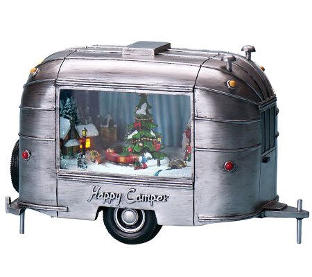 6"H Musical LED Christmas Trailer Figure - QVC.com