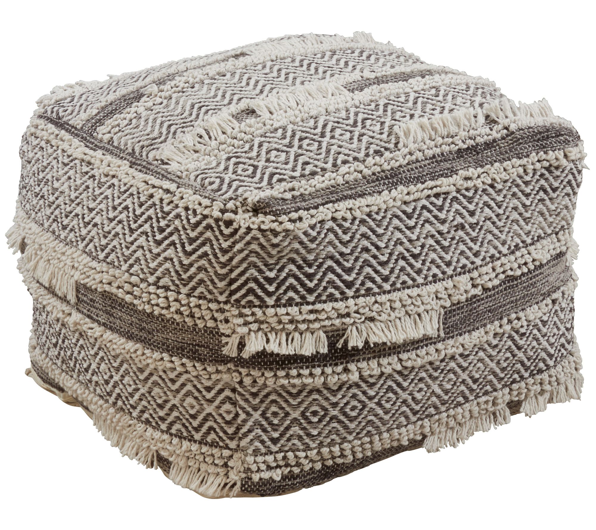 Cotton Floor Pouf With Textured Handwoven Design By Valerie - QVC.com