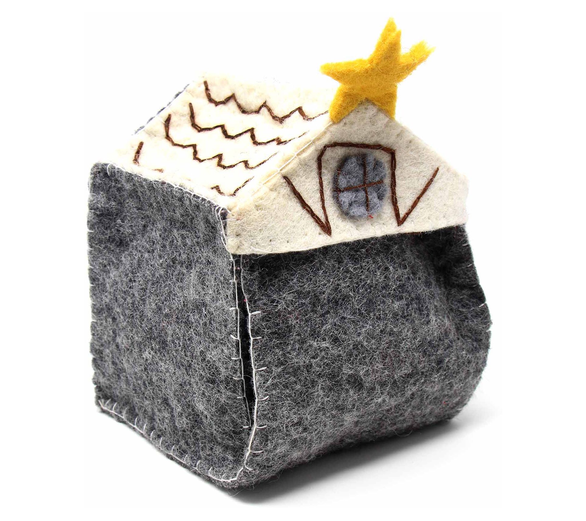 Global Crafts 12pc Handmade Felt Nativity Set w/ Storage Barn - QVC.com