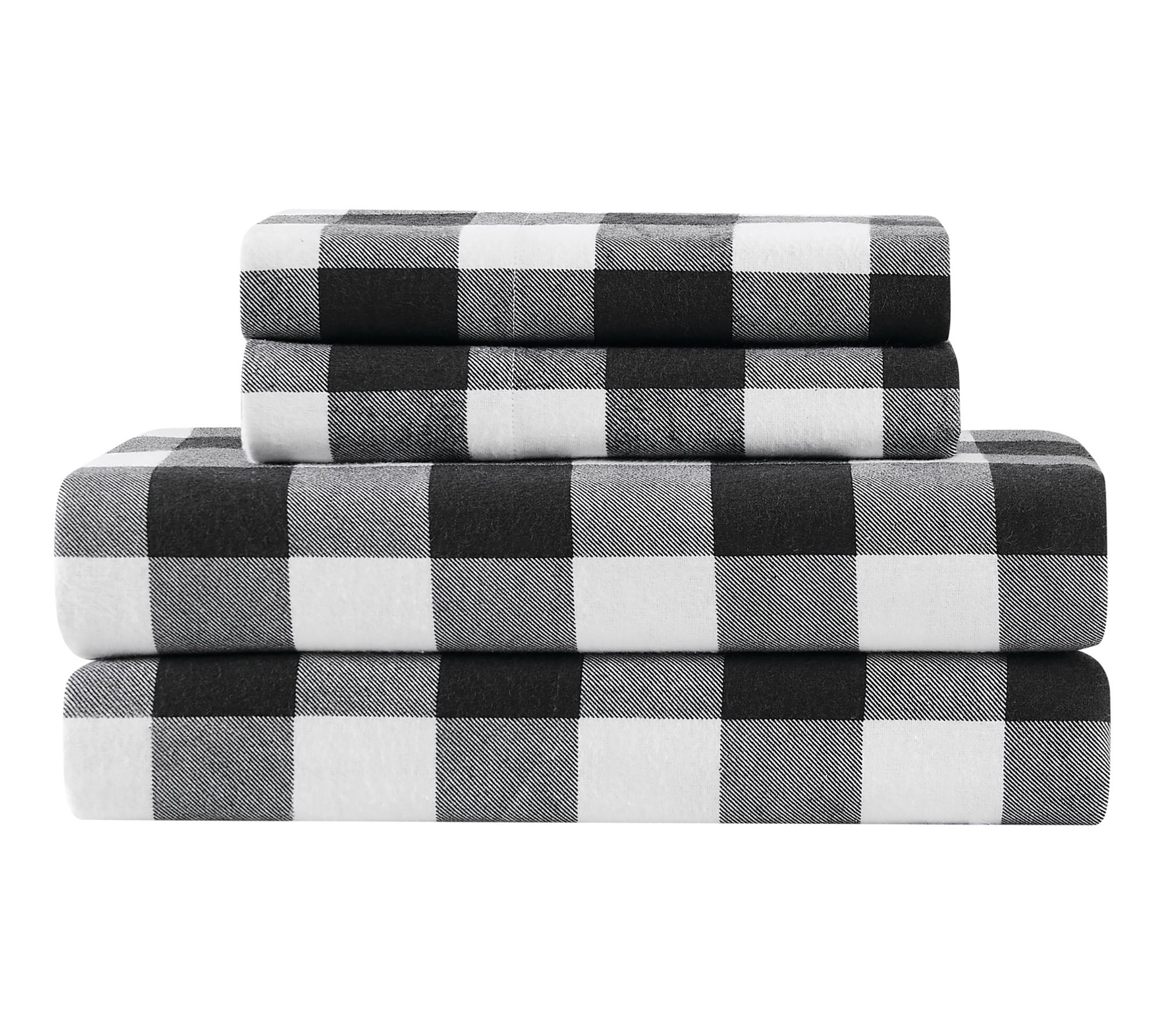 Truly Soft Buffalo Check Queen Flannel Sheet Set - QVC.com