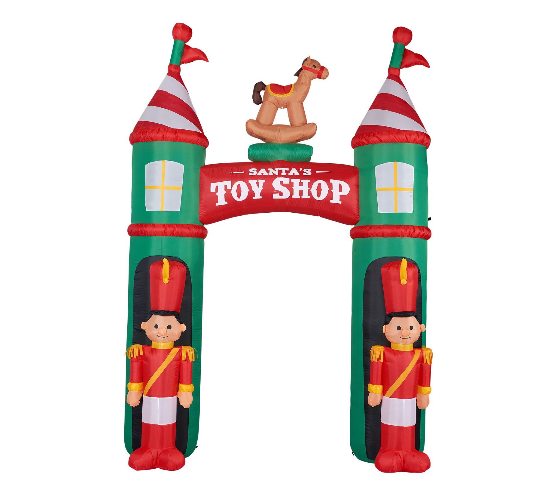 Christmas Time 10-Ft. Santa's Toy Shop Archwayw/ Toy Soldiers - QVC.com
