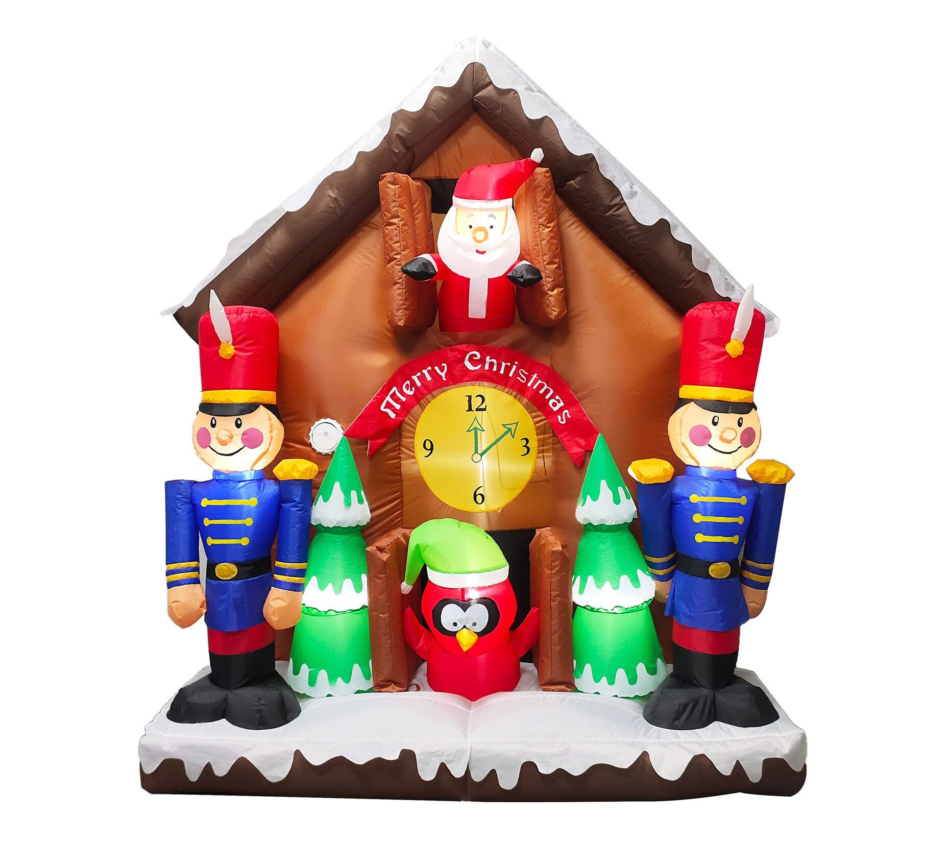 Fraser Hill Farm 6" Tall Prelit Santa Nutcracker Cuckoo Clock - QVC.com