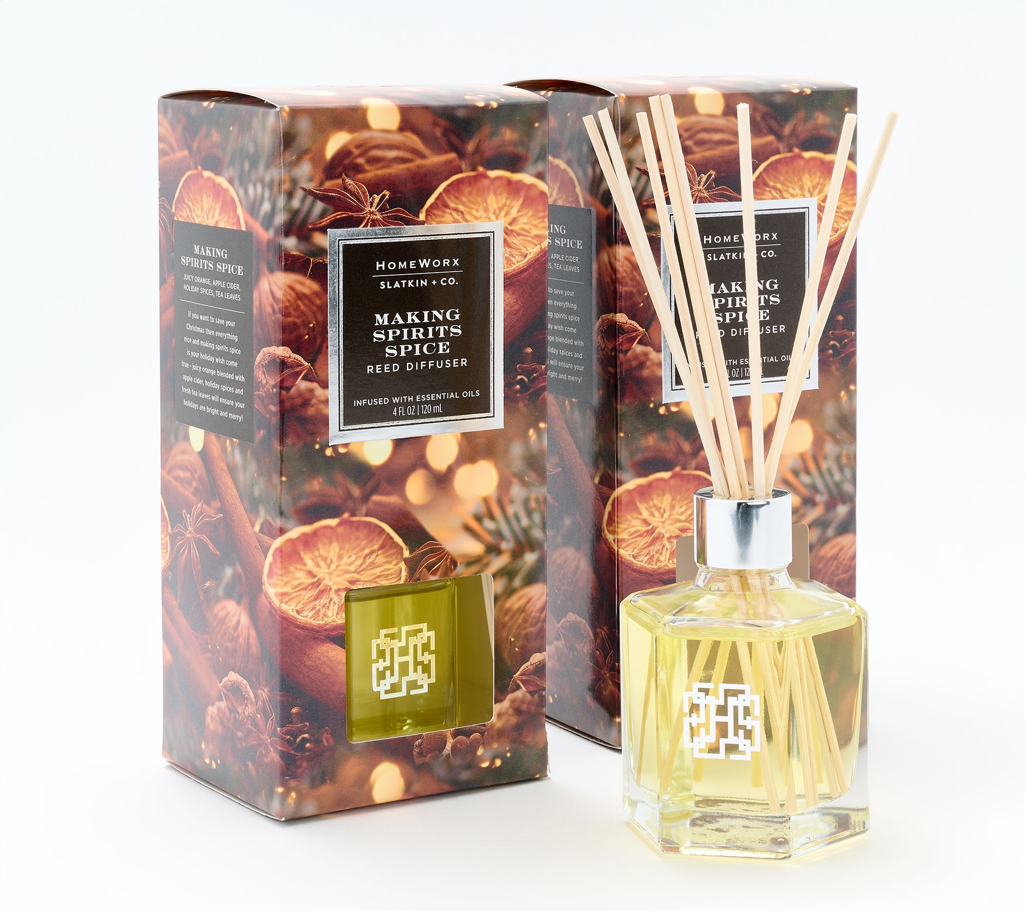HomeWorx by Slatkin + Co. S/2 Making Spirits Spice Reed Diffusers - QVC.com