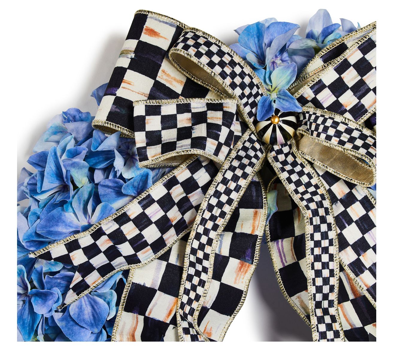 MacKenzie-Childs Blue Hydrangea 22" Wreath - QVC.com