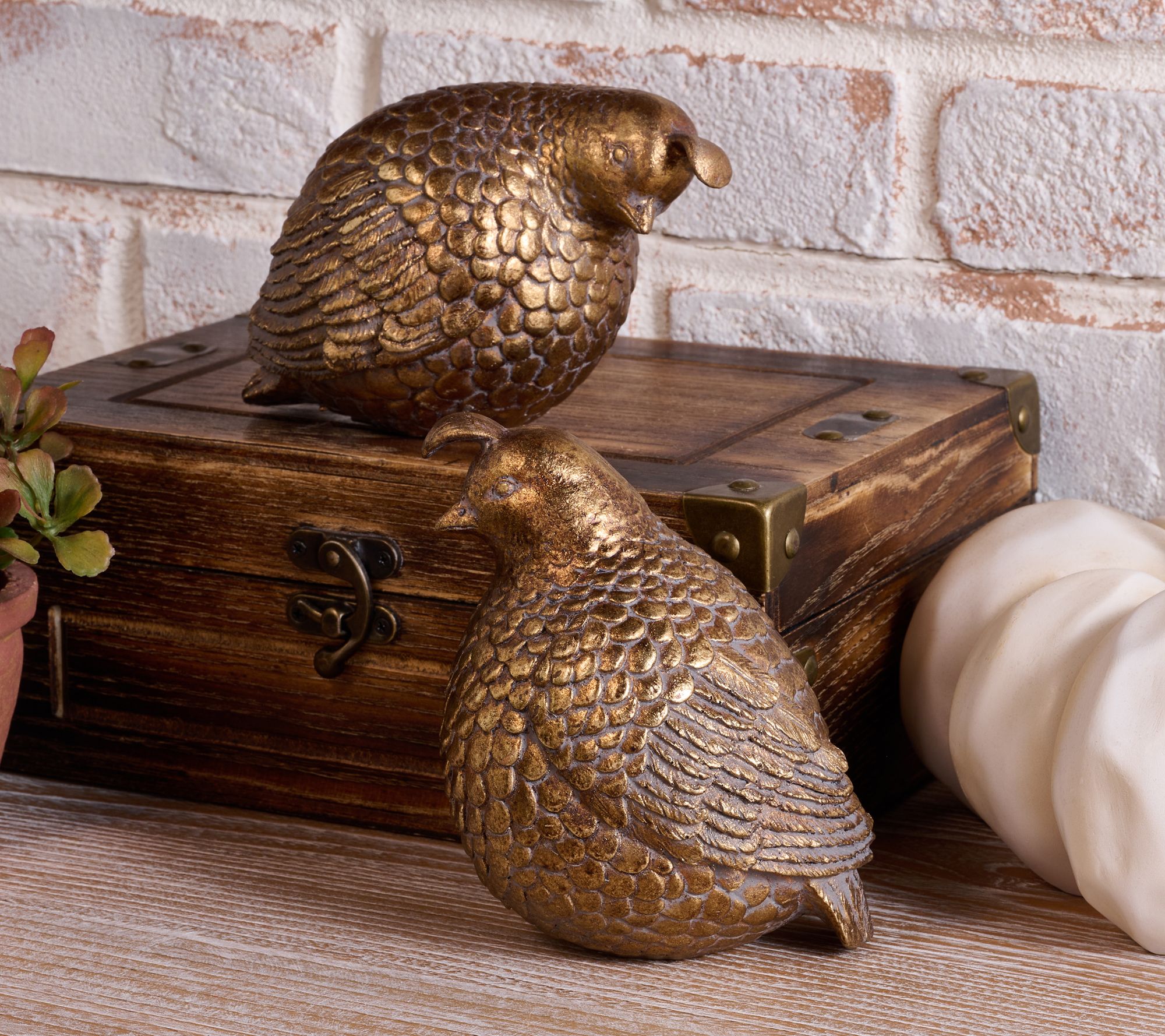 Set of 2 Quail Figures by Valerie - QVC.com