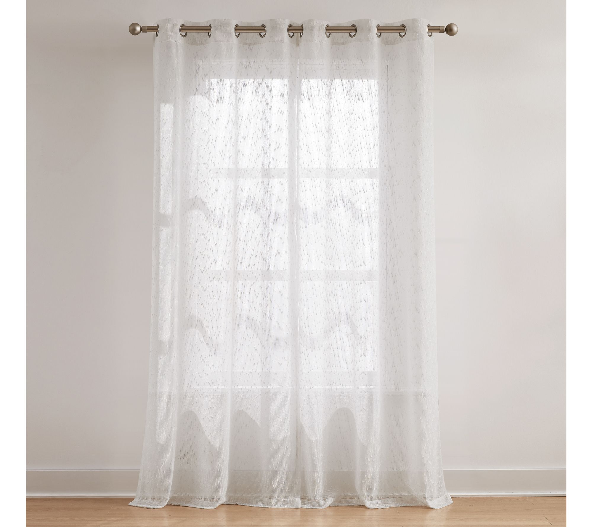 Lush Decor Aileen Textured Raindrop Sheer Window Curtains Pair - QVC.com