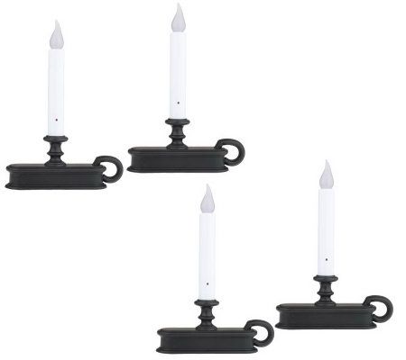 Set of 4 BatteryOperated Cordless Window Candles w/Light Sensors - QVC.com