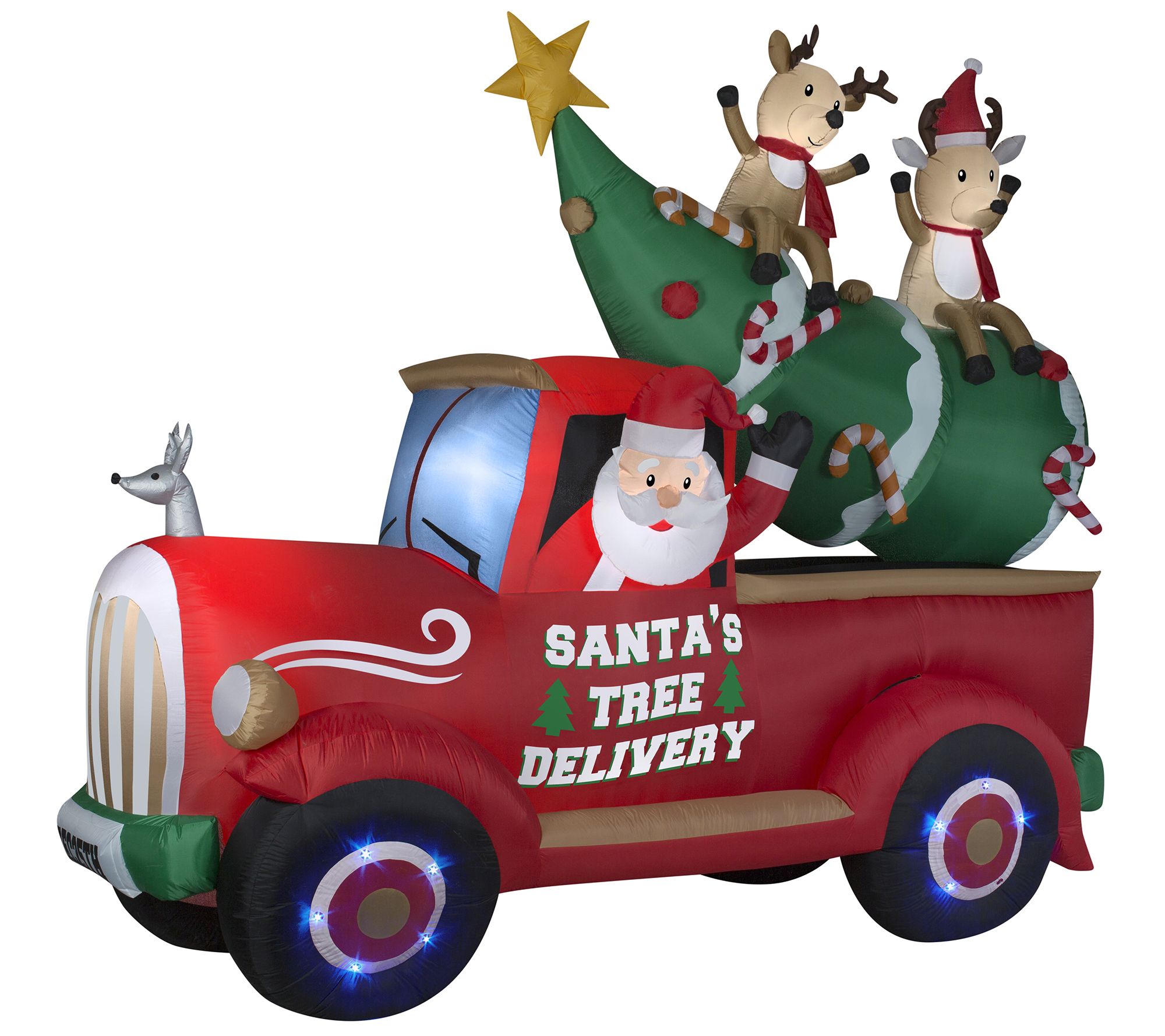 Kringle Express 11' Lit Inflatable Christmas Truck with Friends - QVC.com