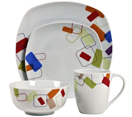 Tabletops Gallery 16-Piece Soho Dinnerware Set - QVC.com