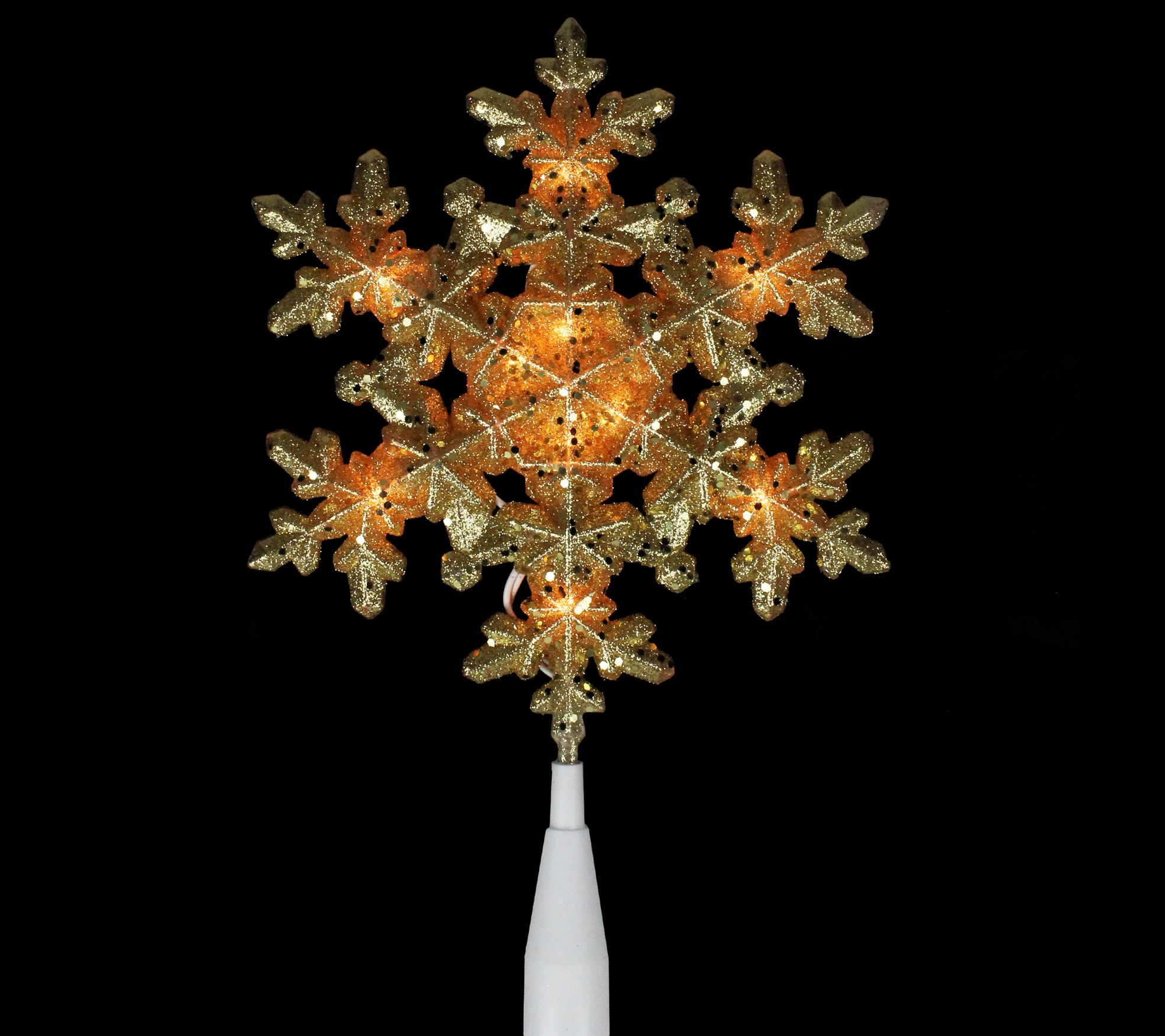 Northlight 9" Pre-Lit Gold Snowflake Christmas Tree Topper - QVC.com