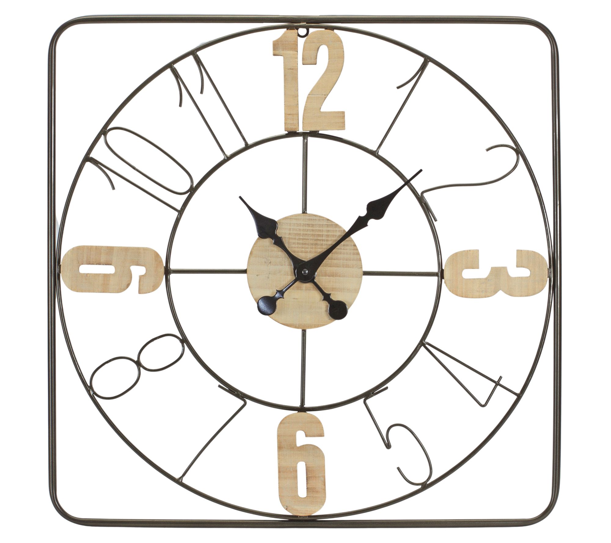 Melrose Traditional Wood and Iron Wall Clock - QVC.com