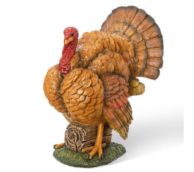 Glitzhome 9.5"H Thanksgiving Resin Turkey Table Decor - QVC.com