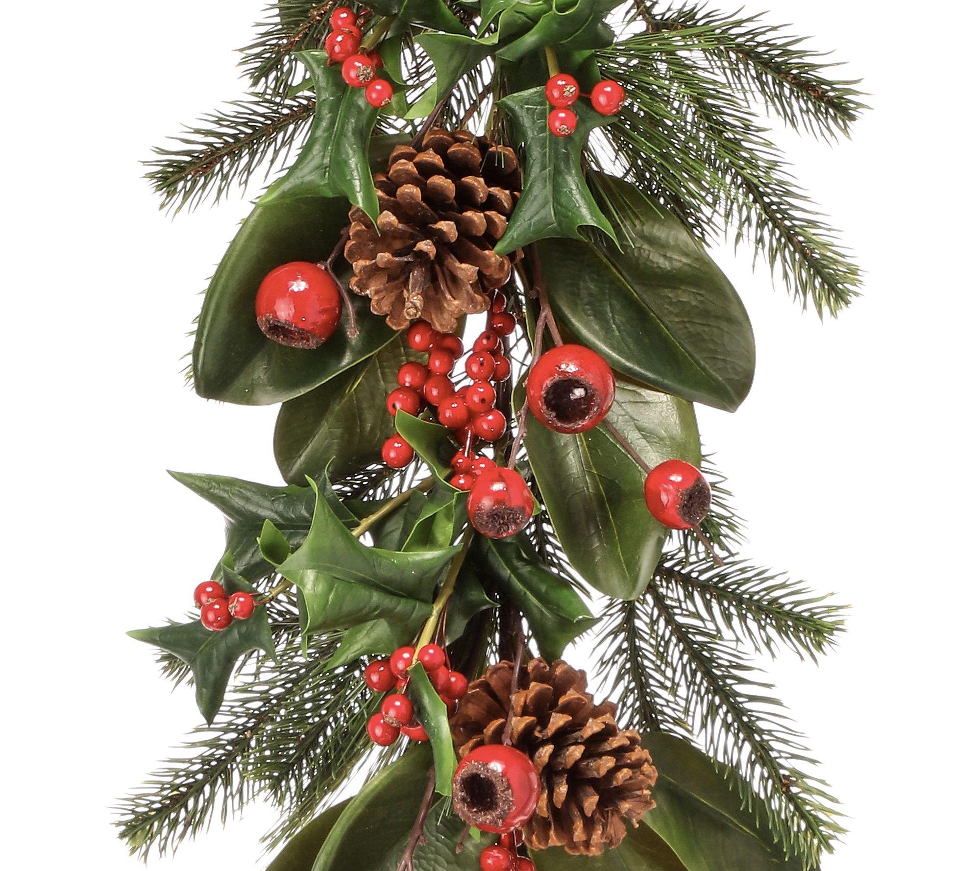 48" Berry/Pine/Magnolia/Holly Garland By Valerie - QVC.com