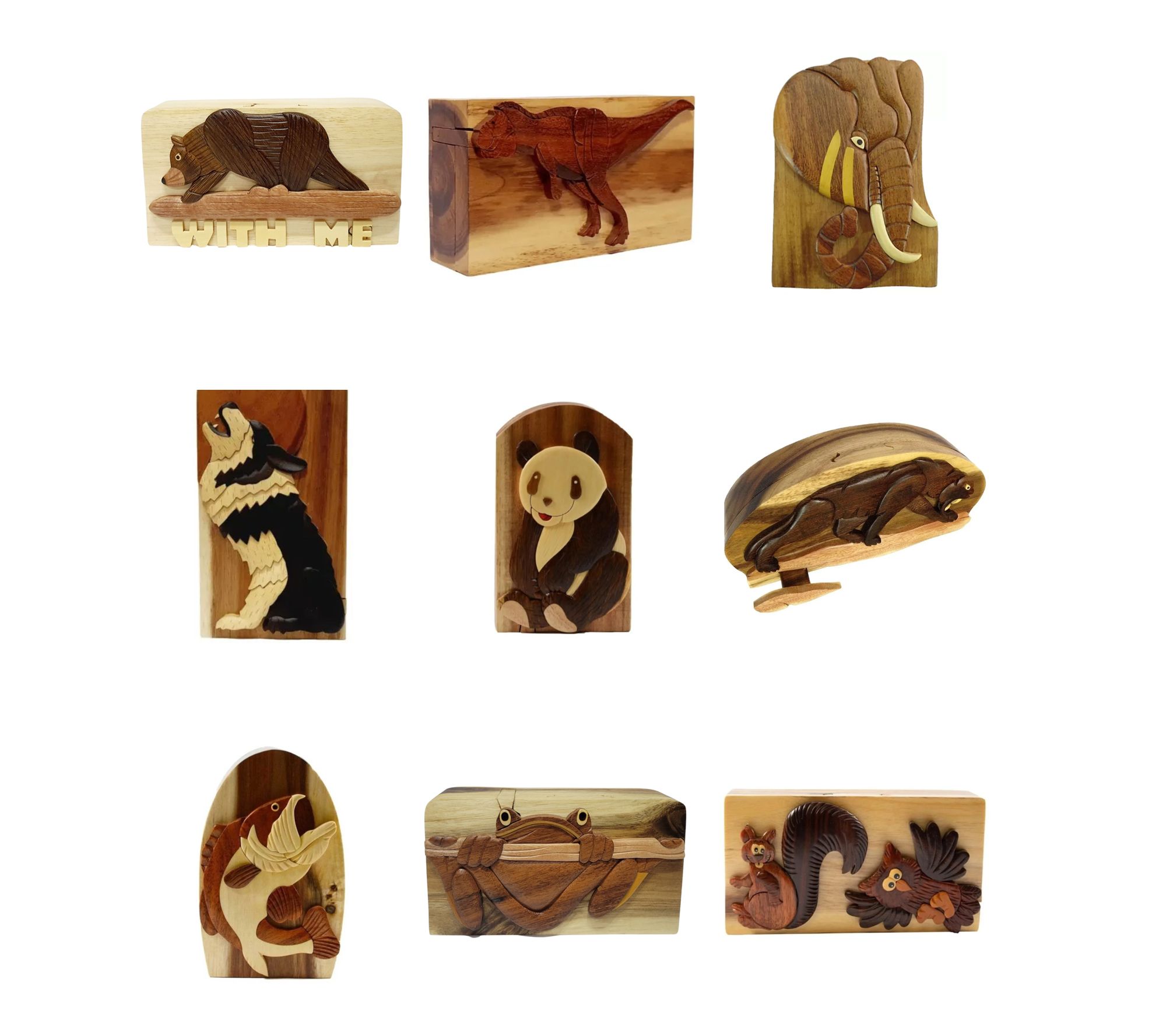 Carver Dan's Wild Animals Puzzle Boxes - QVC.com