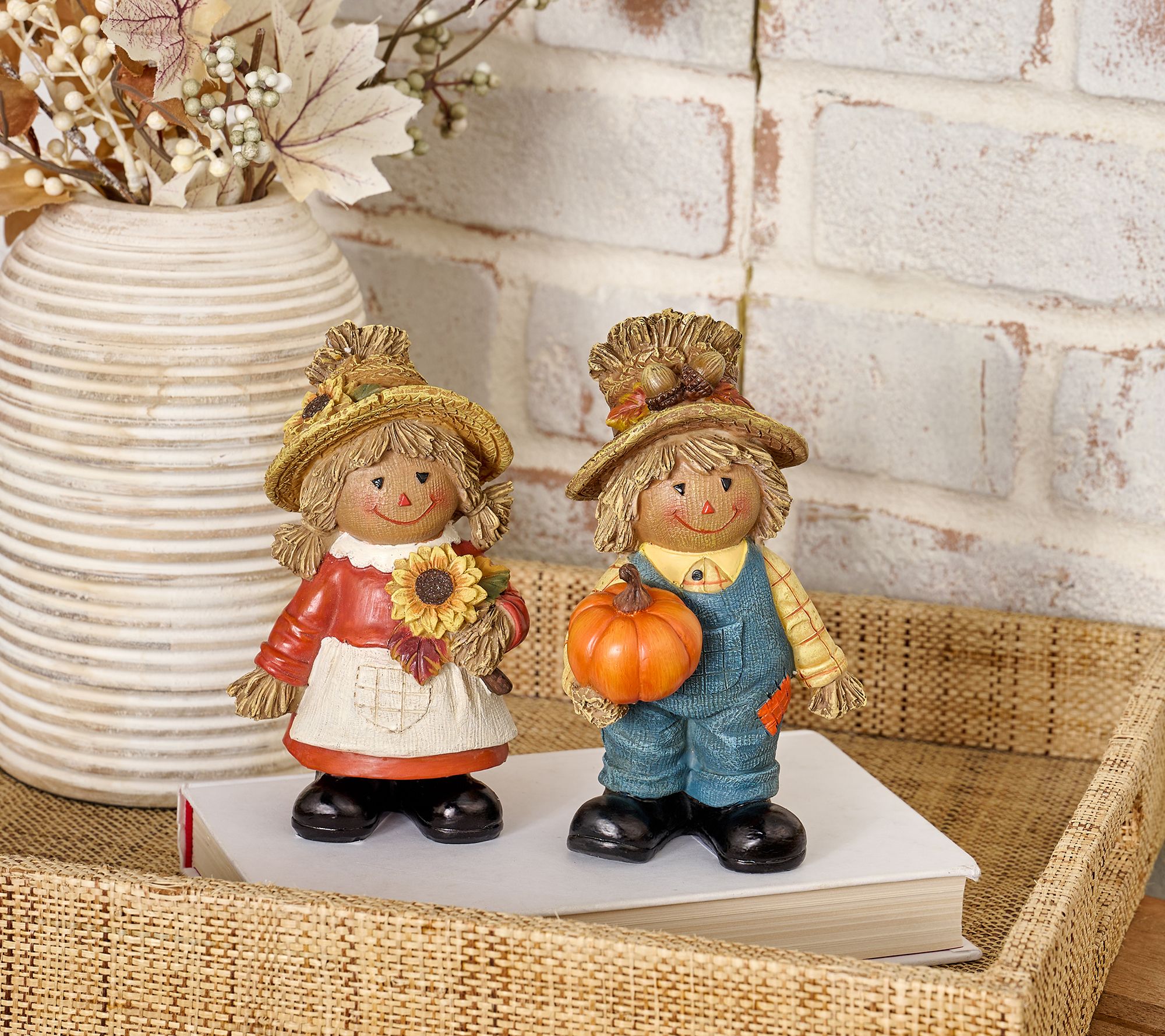 2-Piece Scarecrow Children with Hats by Valerie - QVC.com
