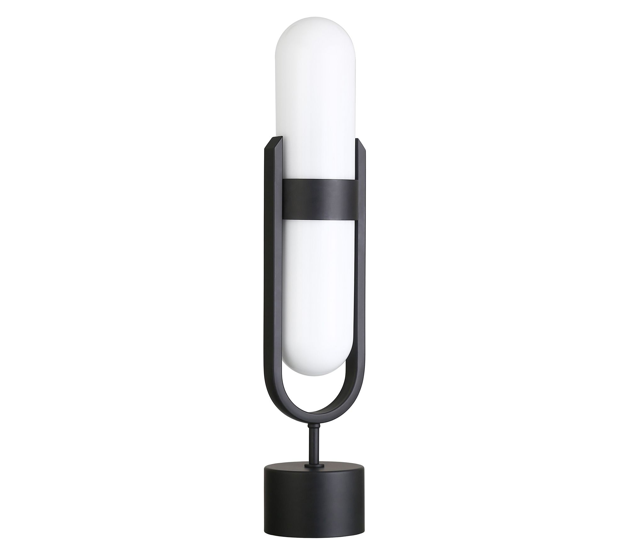 Hudson&Canal Blair Pill-Shaped Table Lamp withGlass Shade - QVC.com