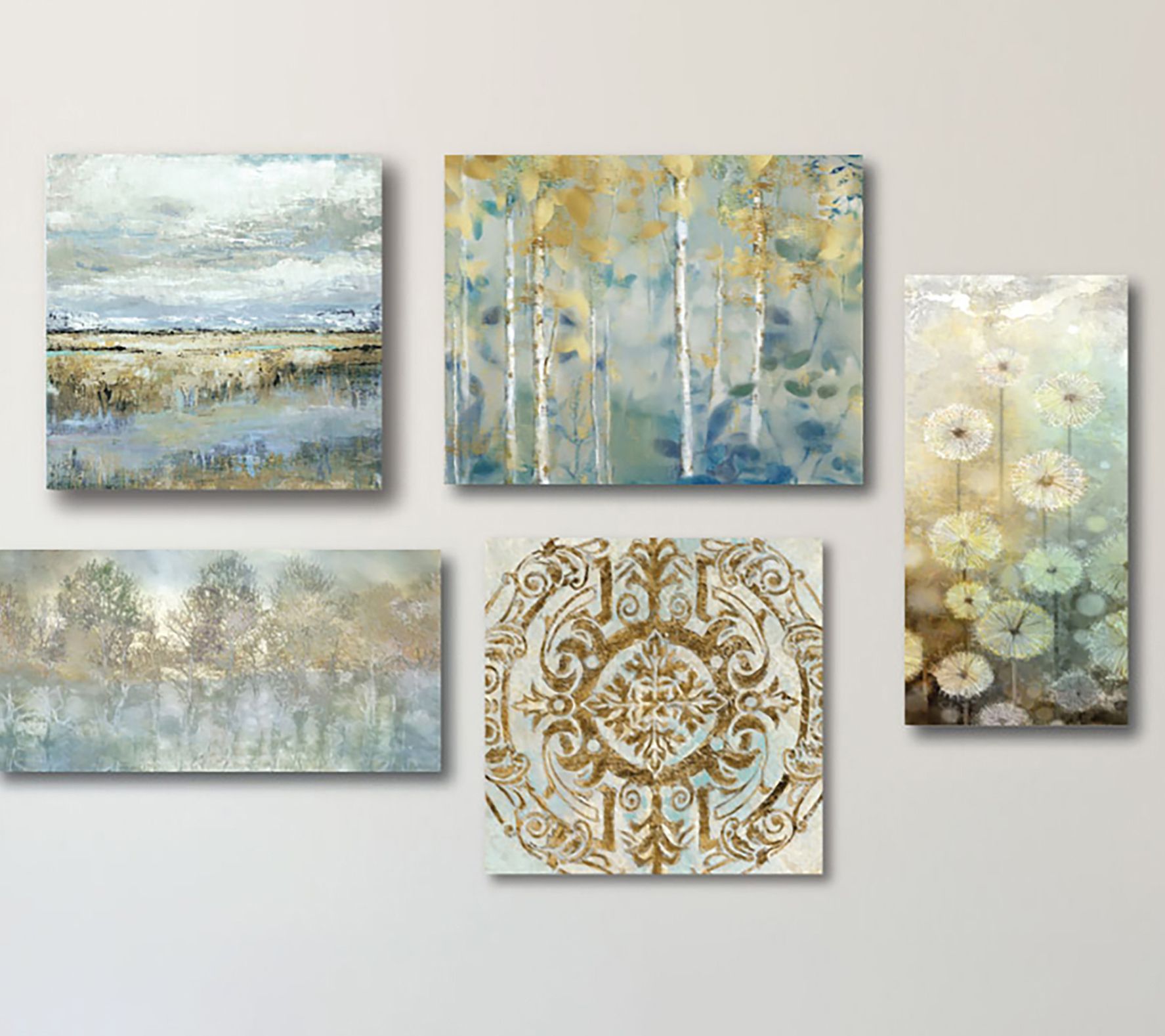 Courtside Market Golden 5 Piece Canvas Set - QVC.com