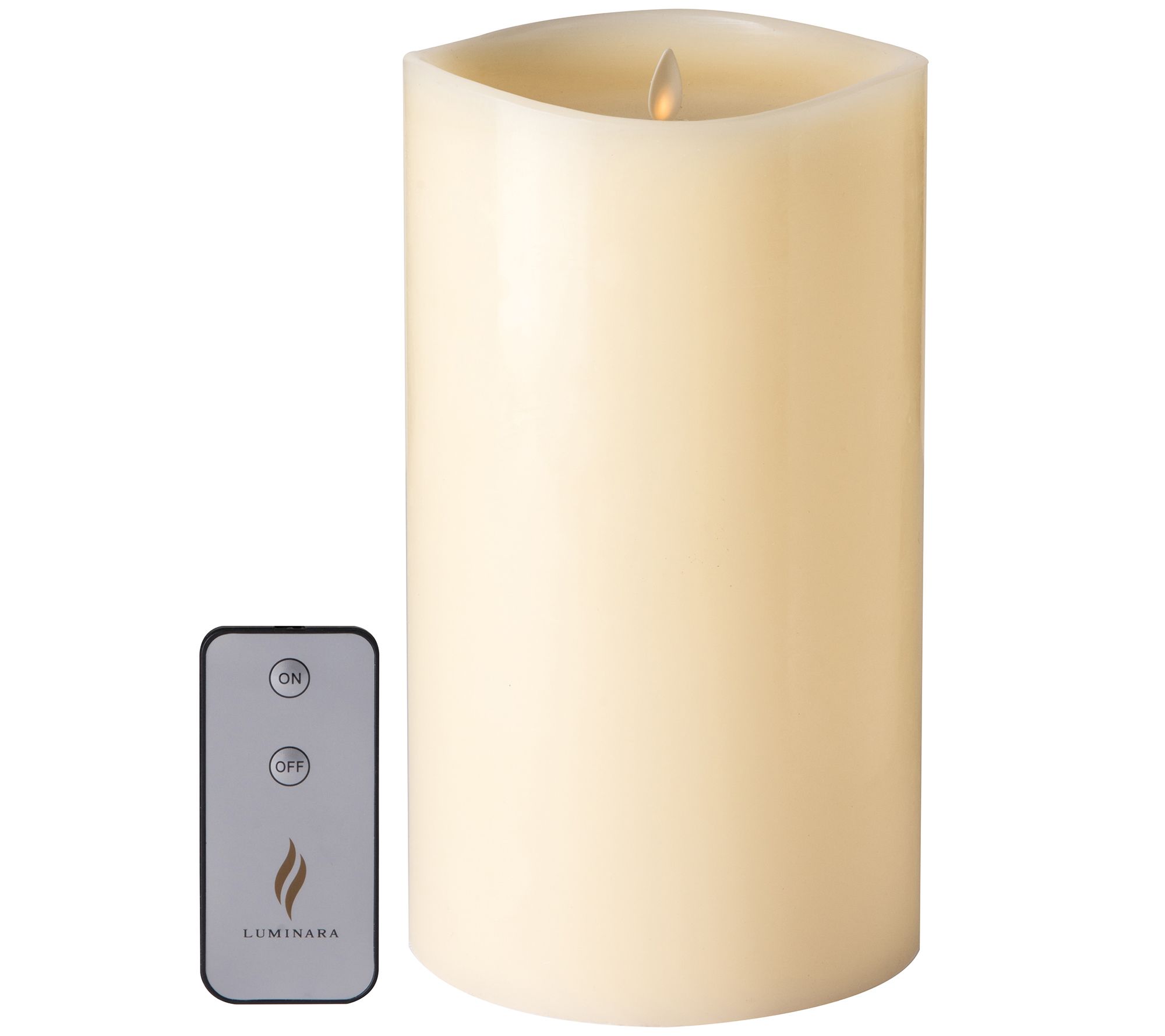 Luminara Oversized 10" Smooth Wax Candle & Remote Control - QVC.com