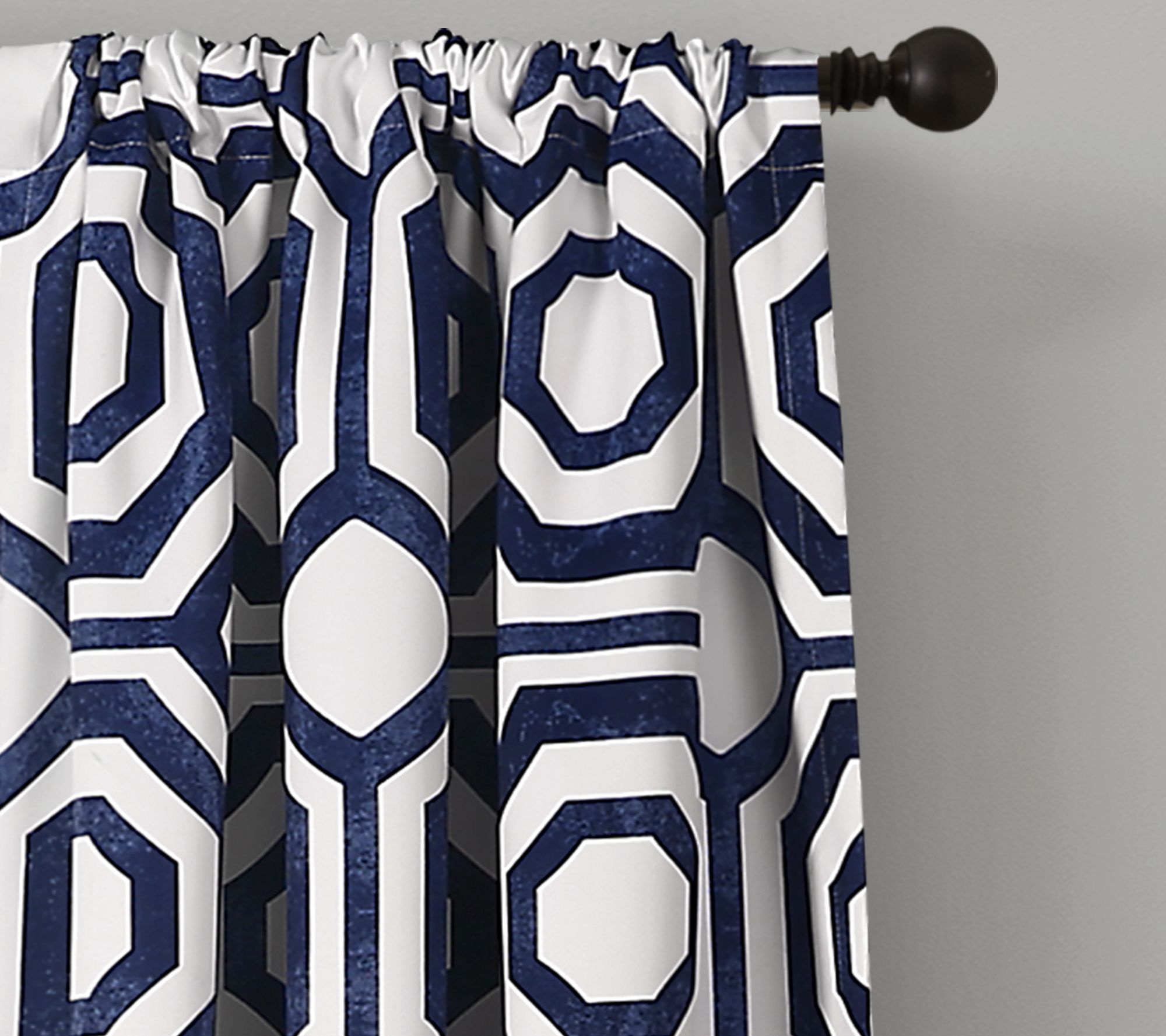 Octagon Blocks Set of 2 Room-Darkening Curtainsby Lush Decor - QVC.com