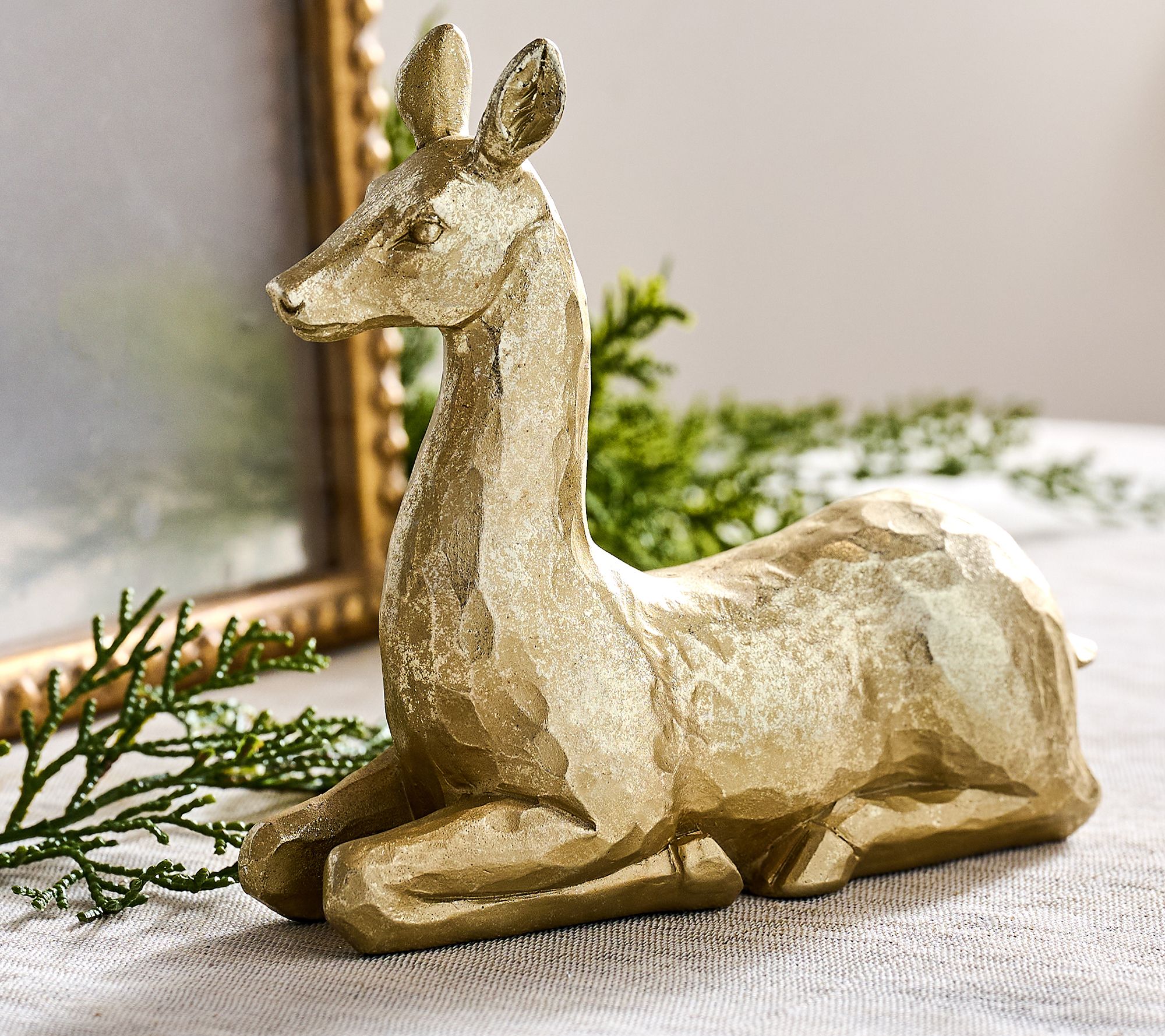 2-Piece Deer Figures with Hammered Finish by Valerie - QVC.com