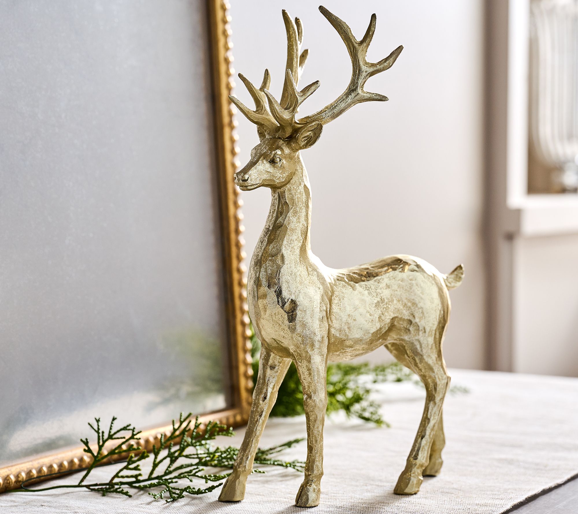 2-Piece Deer Figures with Hammered Finish by Valerie - QVC.com