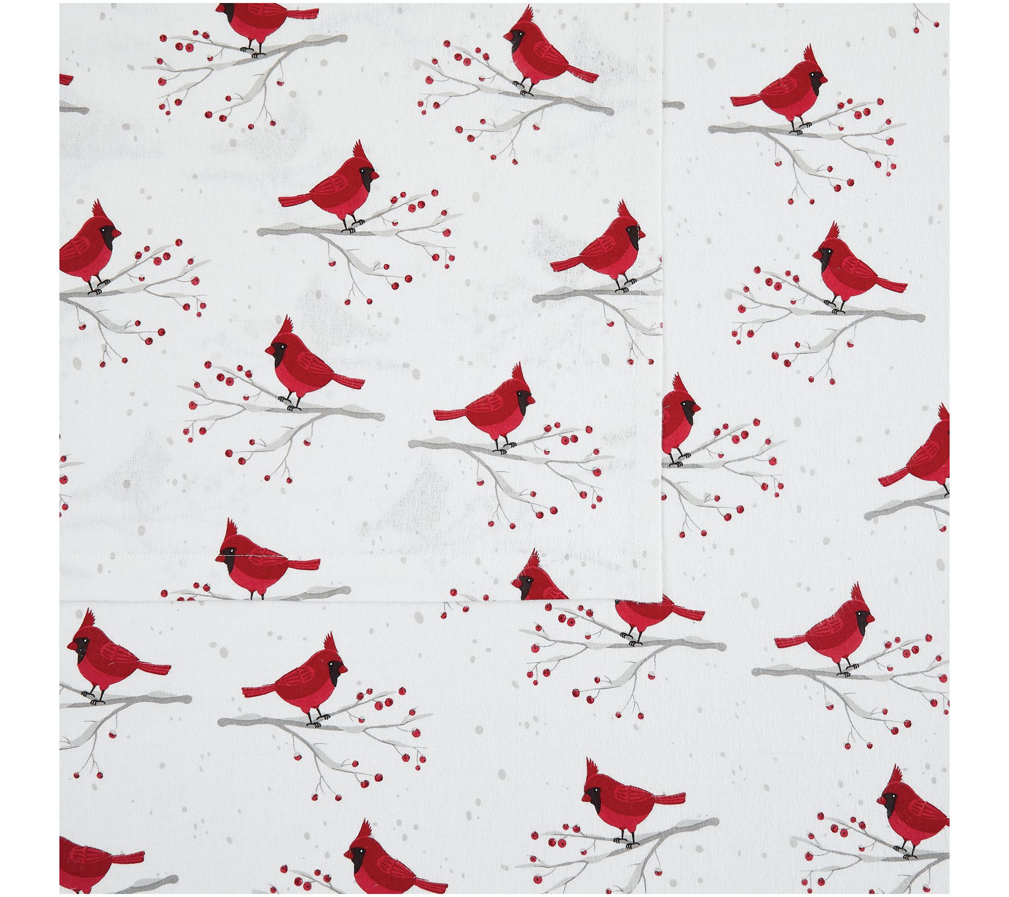 Truly Soft Cardinals Queen Flannel Sheet Set - QVC.com