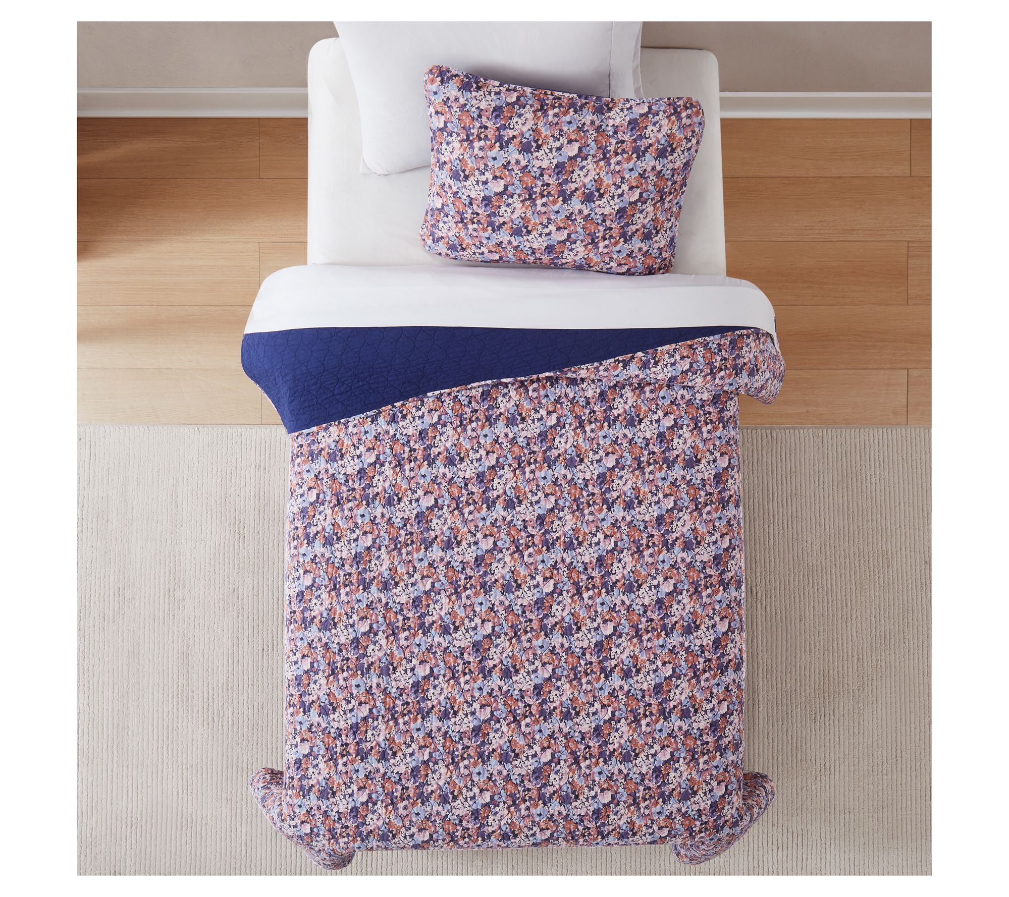 Lush Decor Alicia Camo Floral Cotton Quilt Setwin/Twin XL - QVC.com