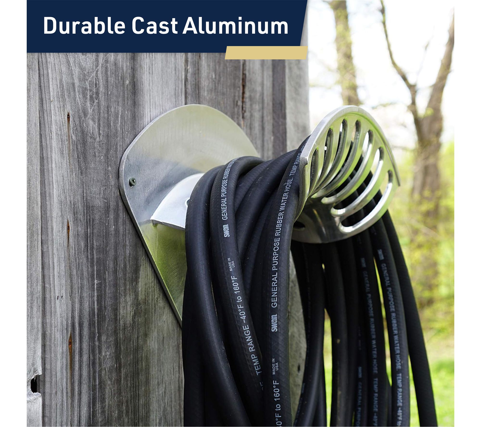 Kings County Heavy Duty Aluminum Water Hose Hanger Wall Mount - QVC.com