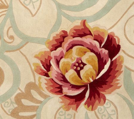 Royal Palace Vibrant Floral 5' X 7' Handmade Wool Rug - QVC.com
