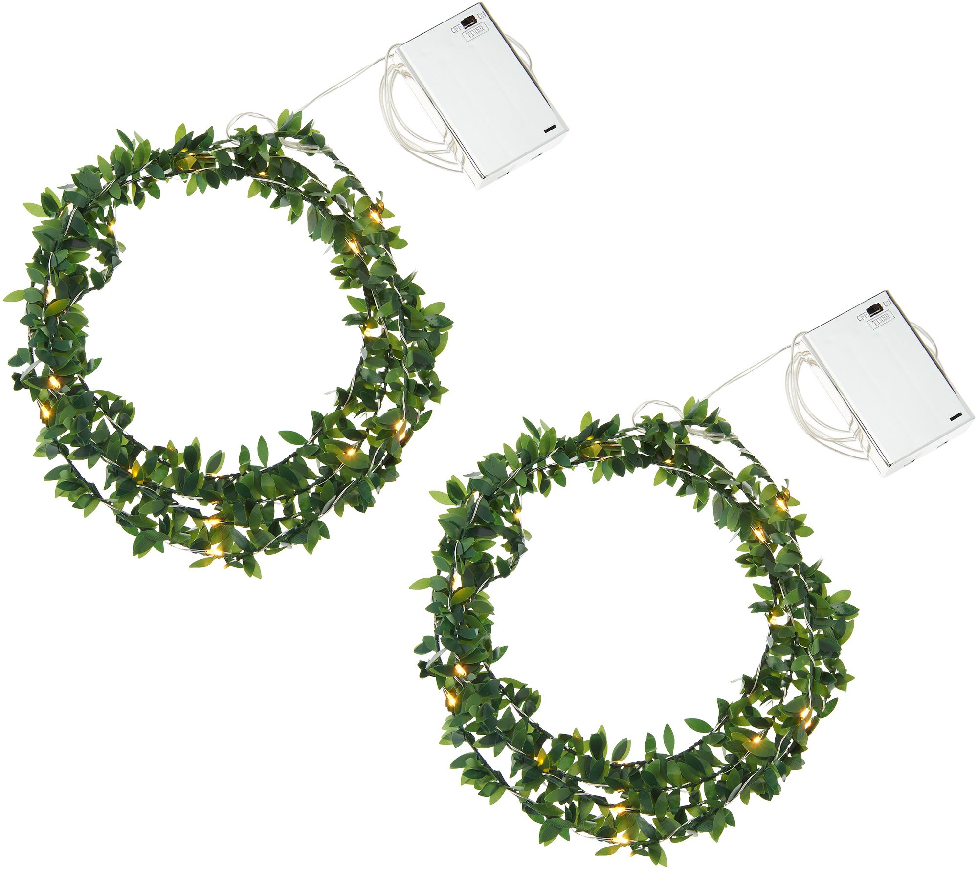 Kringle Express S/2 Boxwood Vine Fairy Micro Light Strands w/Timer ...